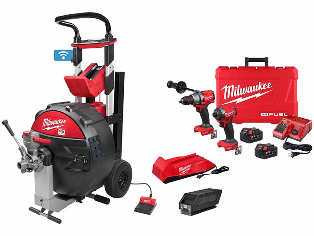 MILWAUKEE TOOL & EQUIPMENT, 3 Tools, Battery Included, Cordless ...