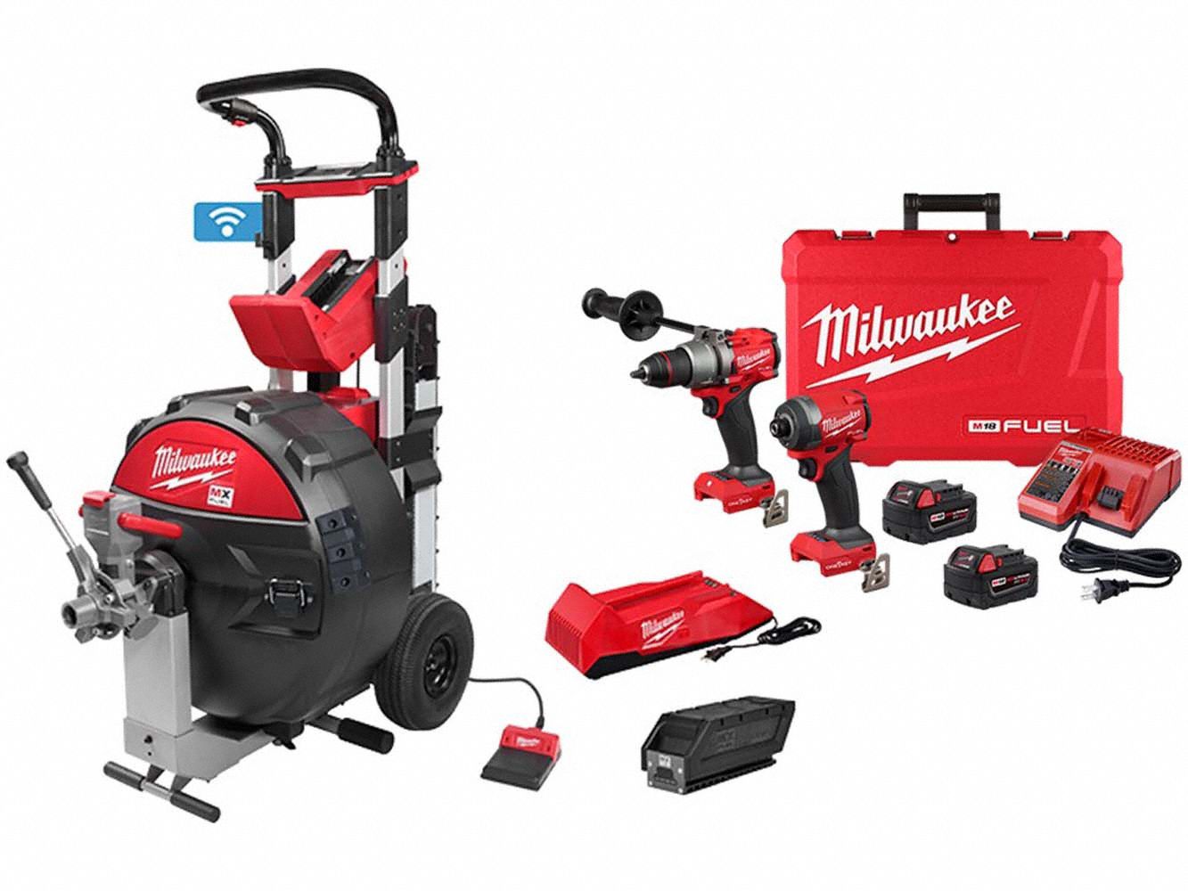 MILWAUKEE TOOL & EQUIPMENT, 3 Tools, Battery Included, Cordless ...