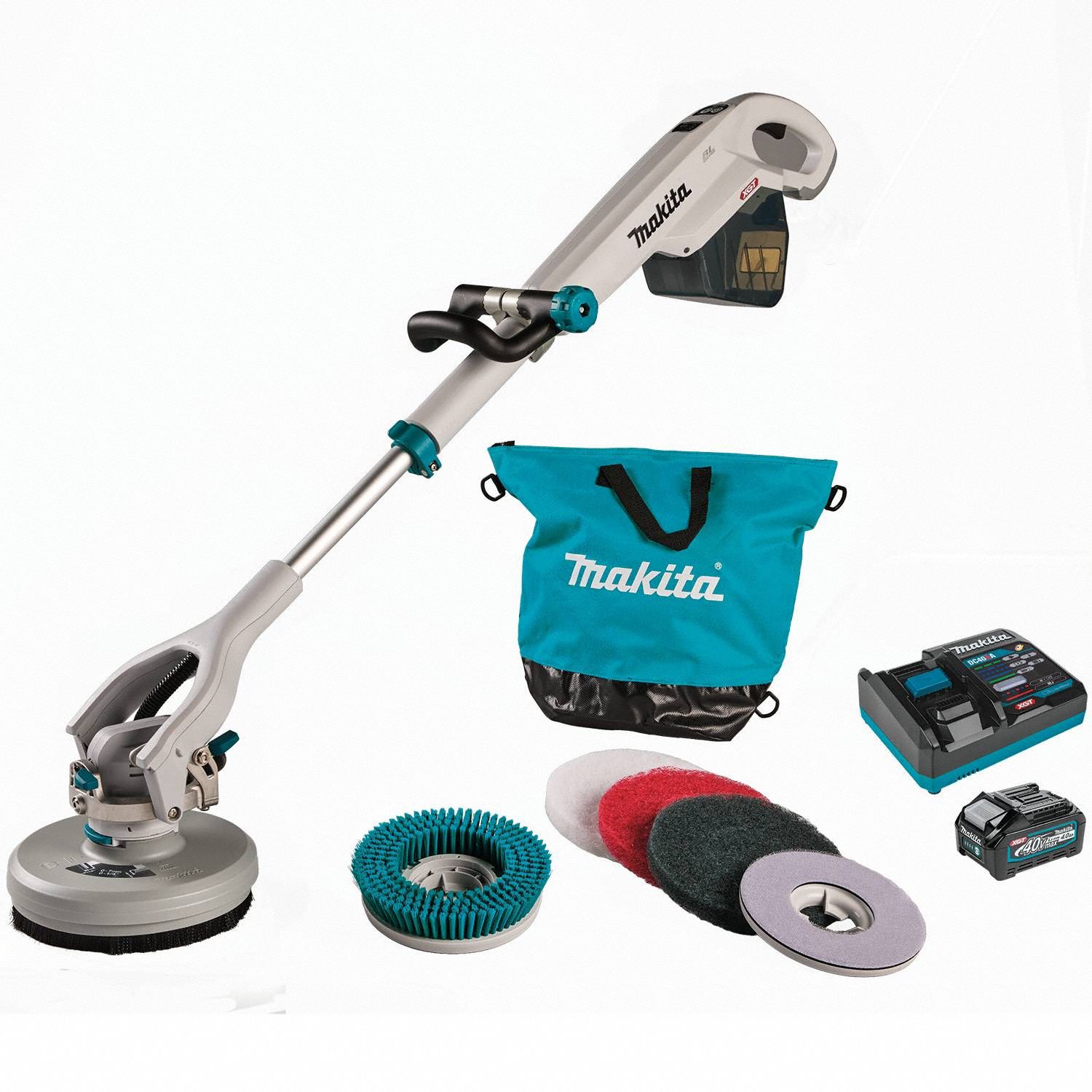 MAKITA, 8 in Machine Size, Disk Deck, Cordless Telescoping Polisher ...
