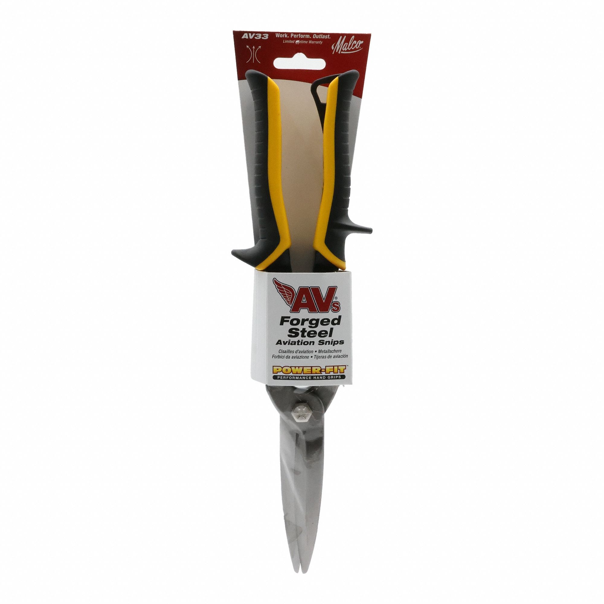 MALCO, Right/Straight, 9 3/4 in Overall Lg, Aviation Snip - 402HX9|AV2 ...