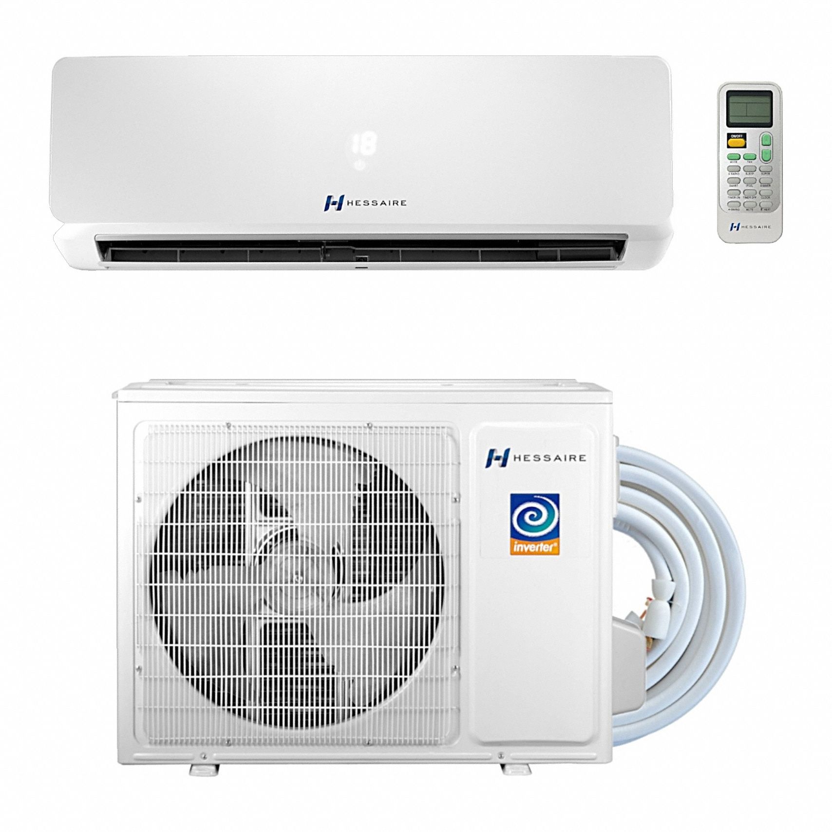 HESSAIRE, 6,500 BtuH to 18,000 BtuH, 600 sq ft – 800 sq ft, Mini-Split ...
