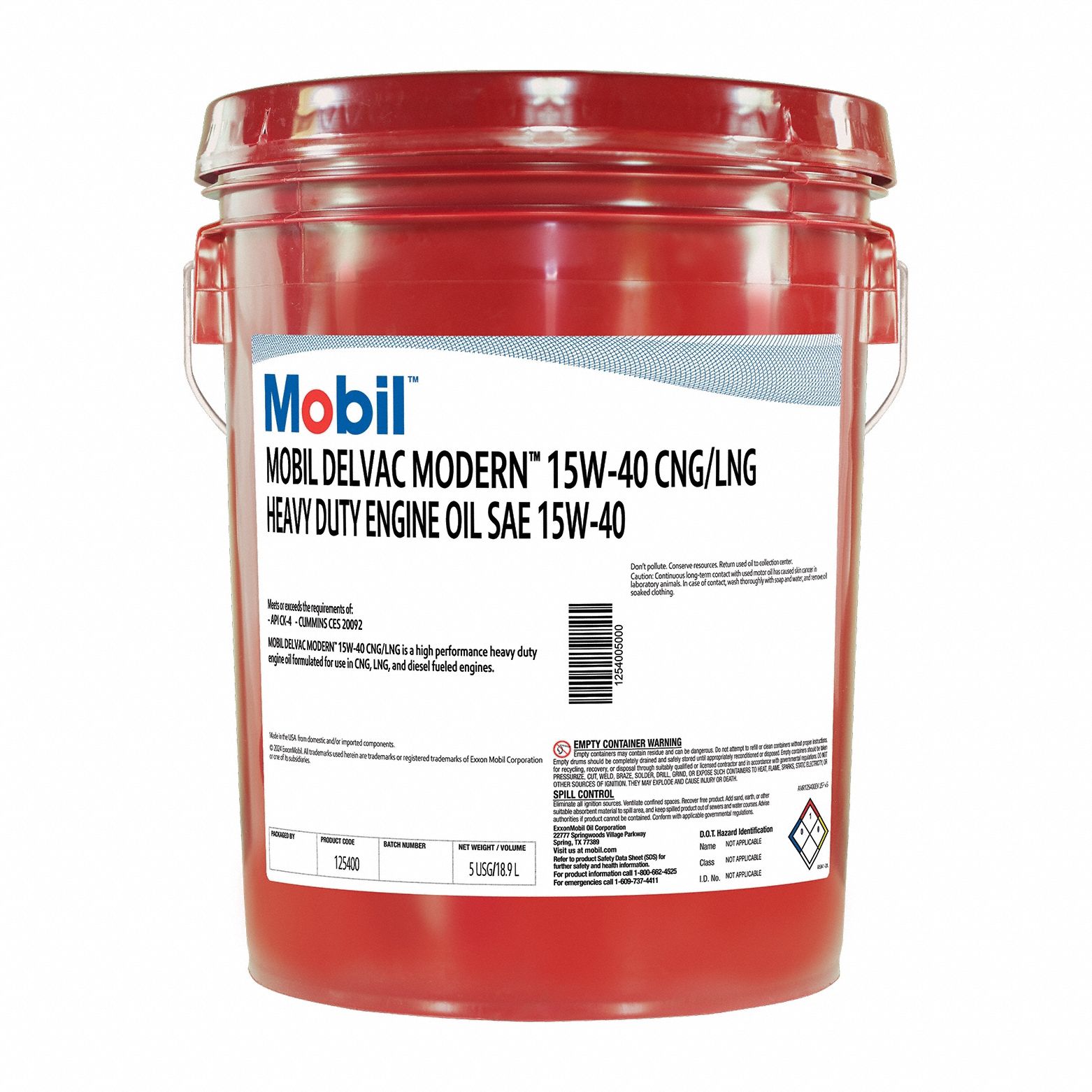 MOBIL, Conventional, 5 gal Size, Motor Oil - 805Y37|125400 - Grainger