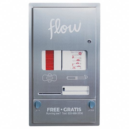 AUNT FLOW, Coin Free, Silver, Sanitary Napkin and Tampon Dispenser ...