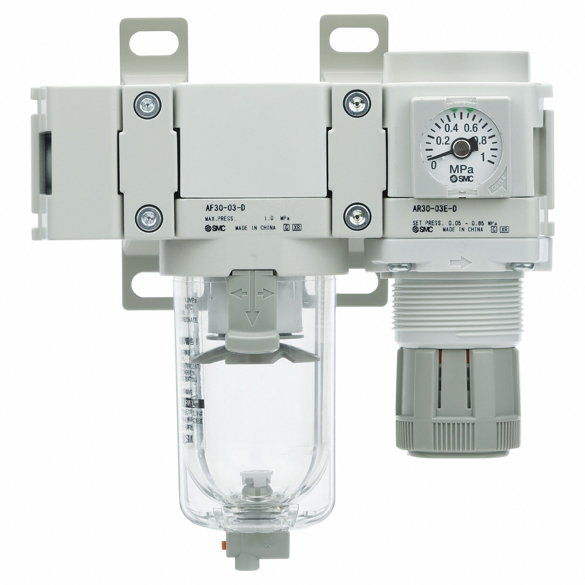 SMC, AC-D Series, 1/2 in NPT, Filter Regulator - 807F53|AC40B-N04-Z-D ...