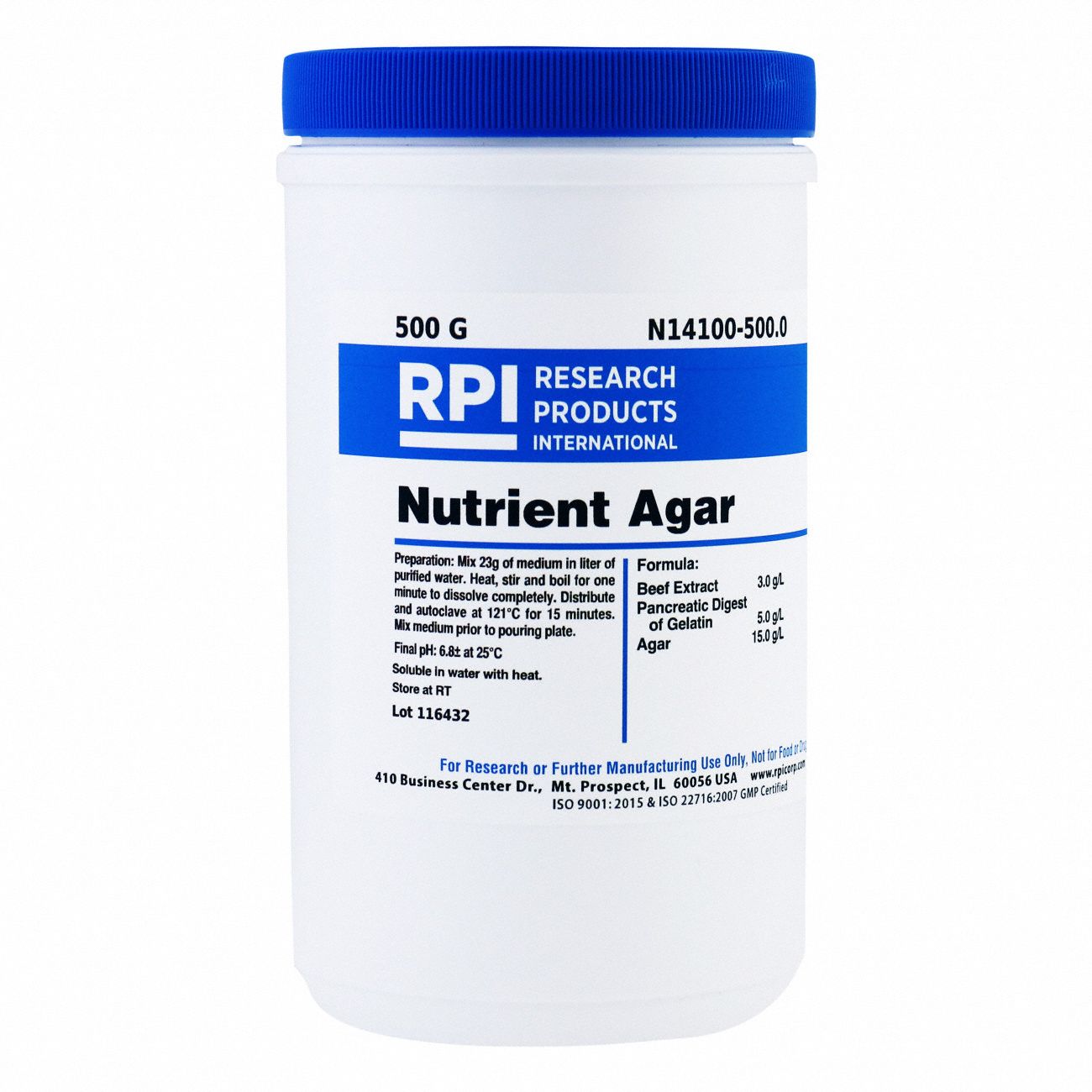 Lab, 500 g, Nutrient Agar - 31GA75|N14100-500.0 - Grainger