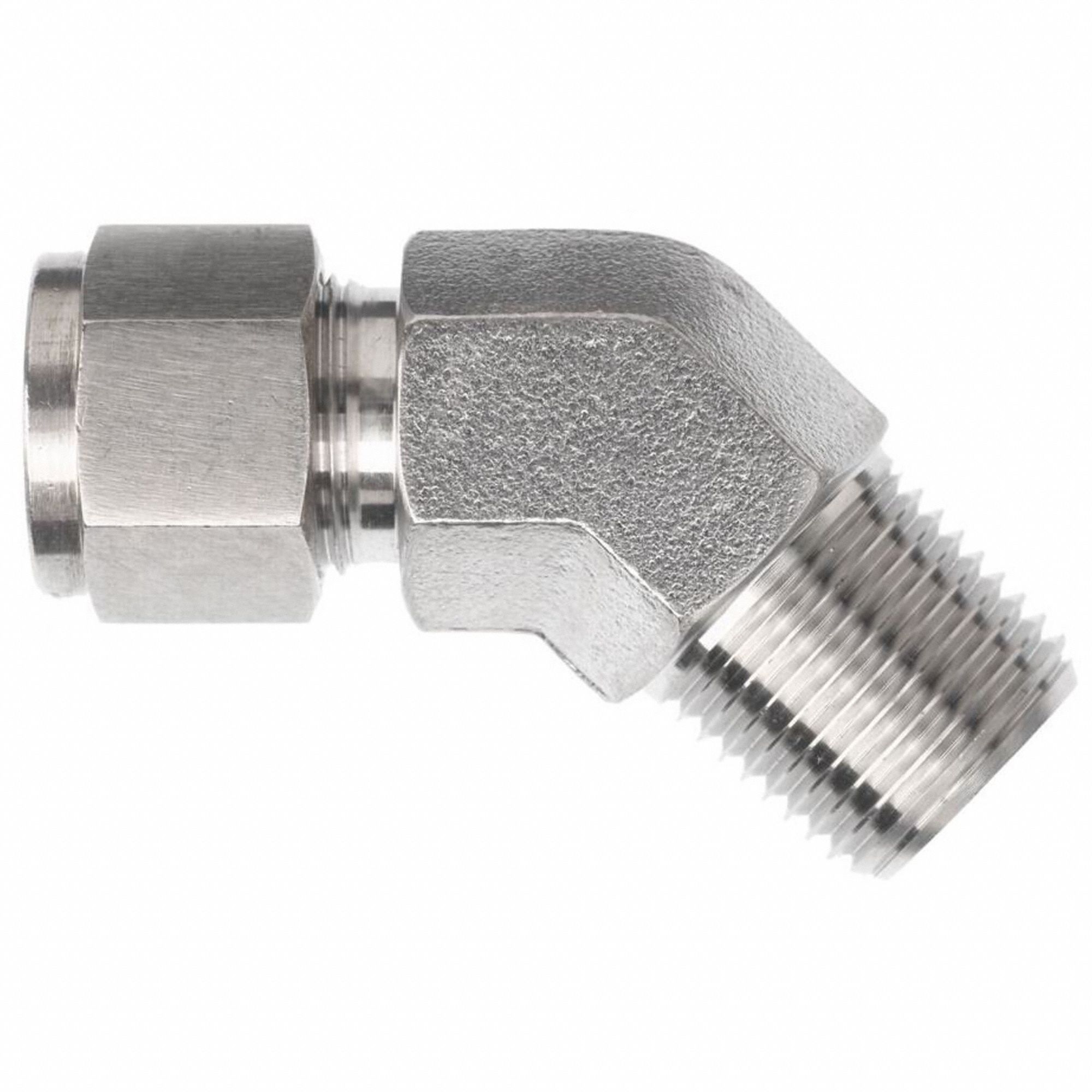 316 Stainless Steel, Compression x MNPT, Male NPT 45° Elbow - 798CG6 ...