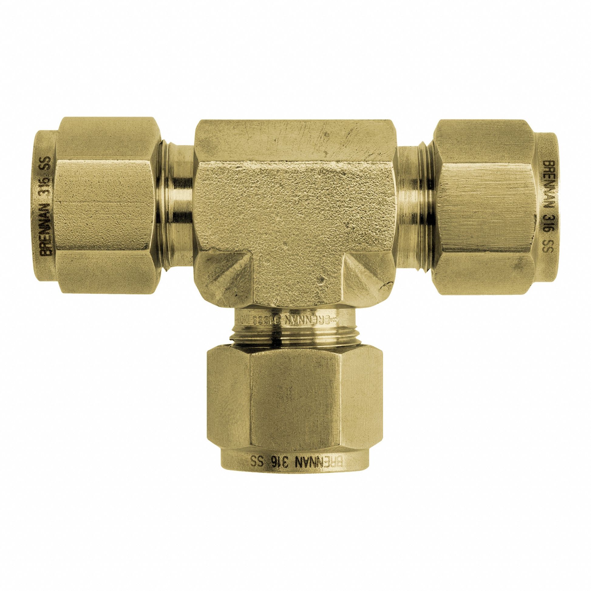 BRENNAN INDUSTRIES, 5/8 in OD x 5/8 in OD x 5/8 in OD Size, Brass ...