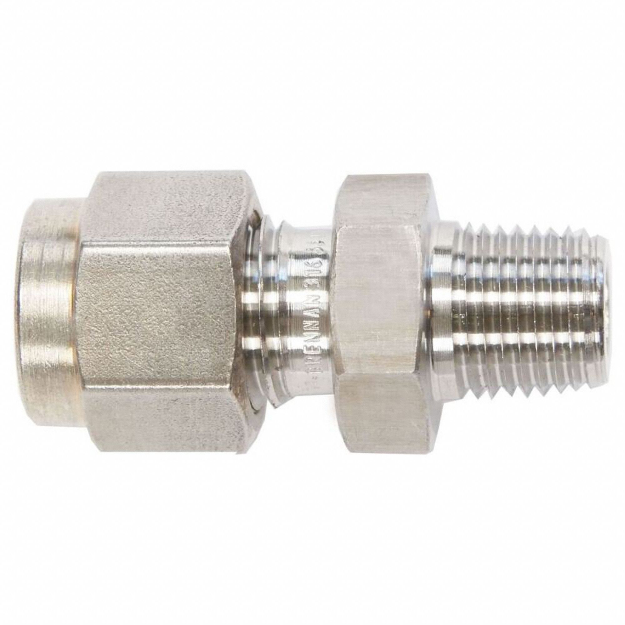 BRENNAN INDUSTRIES, 1/4 in OD 1/4 in Pipe Fitting Size, Stainless Steel ...