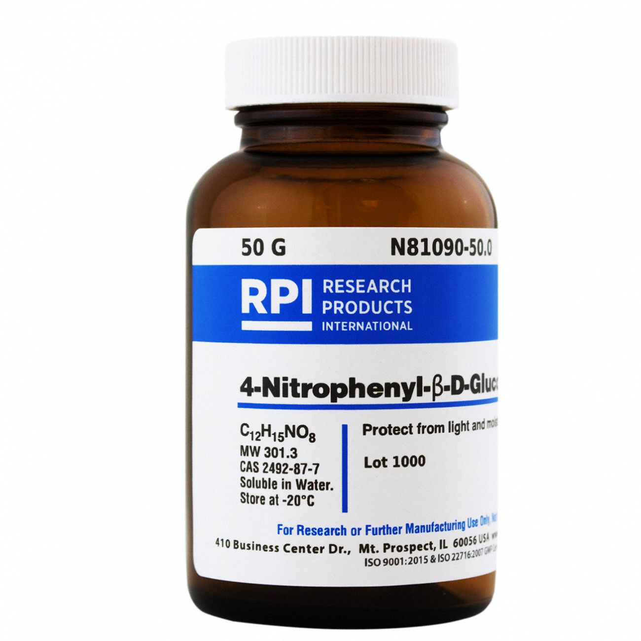 Lab, 50 g, 4-Nitrophenyl-B-D-Glucopyranoside - 31GC37|N81090-50.0 ...