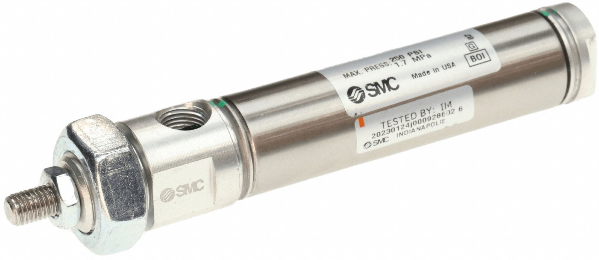 SMC, 3/4 in Bore, 1 in Stroke, Round Body Cylinder - 826F16|NCDMB075 ...