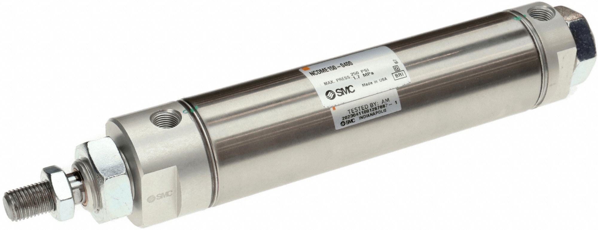 SMC, 2 in Bore, 4 in Stroke, Round Body Cylinder - 826FX5|NCME200-0400 ...