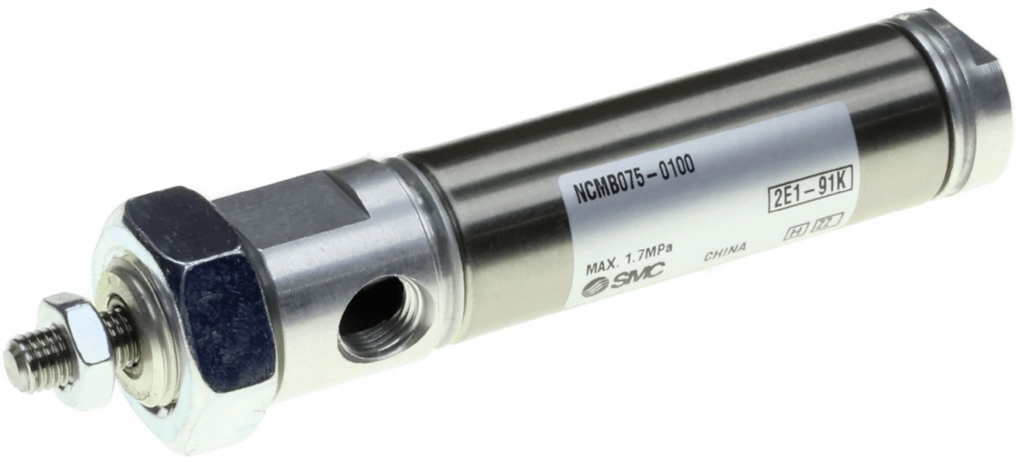 SMC, 3/4 in Bore, 1 in Stroke, Round Body Cylinder - 826FE0|NCMB075 ...