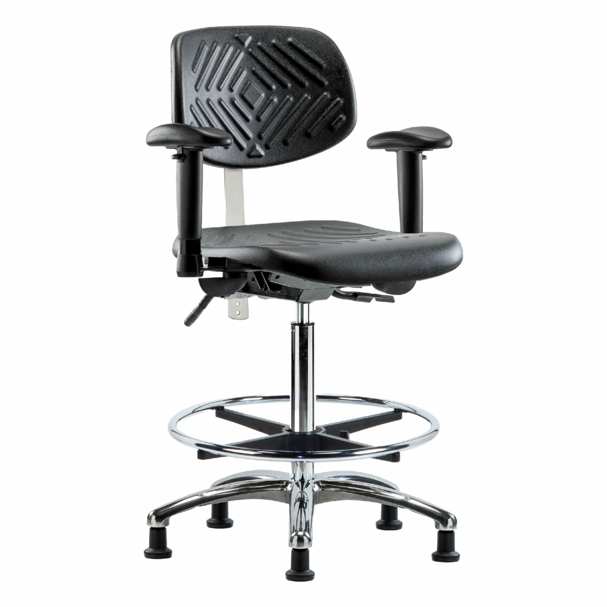 Polyurethane, Arms Included, Cleanroom Task Chair - 358L38|BR-NCR-PHBCH ...