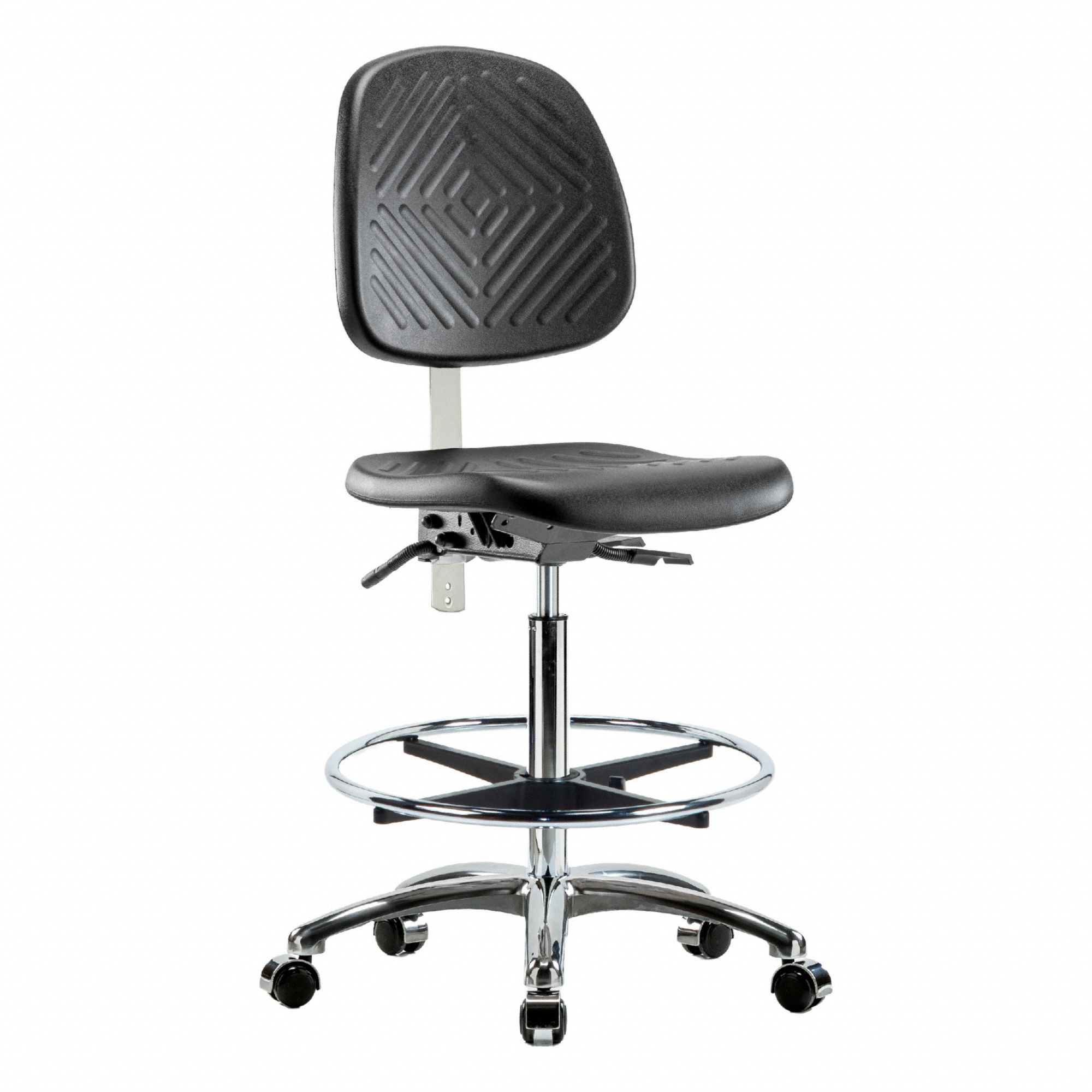Polyurethane, Armless, Cleanroom Task Chair - 358L71|BR-NCR-PHBCH-MB-CR ...