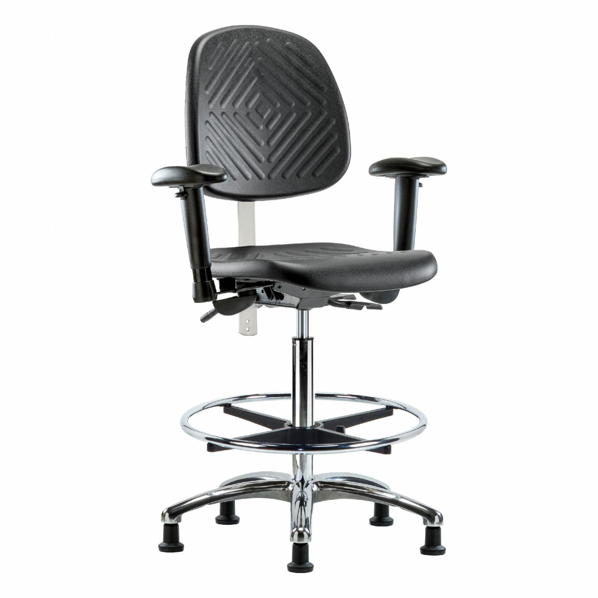 Polyurethane, Arms Included, Cleanroom Chair - 358L74|BR-NCR-PHBCH-MB ...