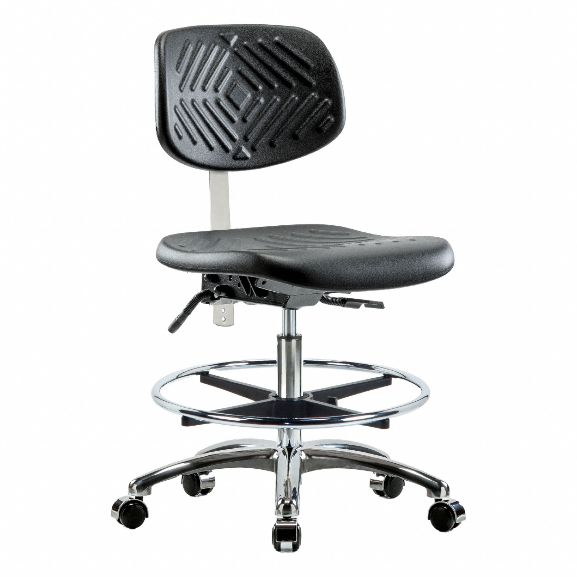 Polyurethane, Armless, Cleanroom Task Chair - 358L27|BR-NCR-PMBCH-CR-T1 ...