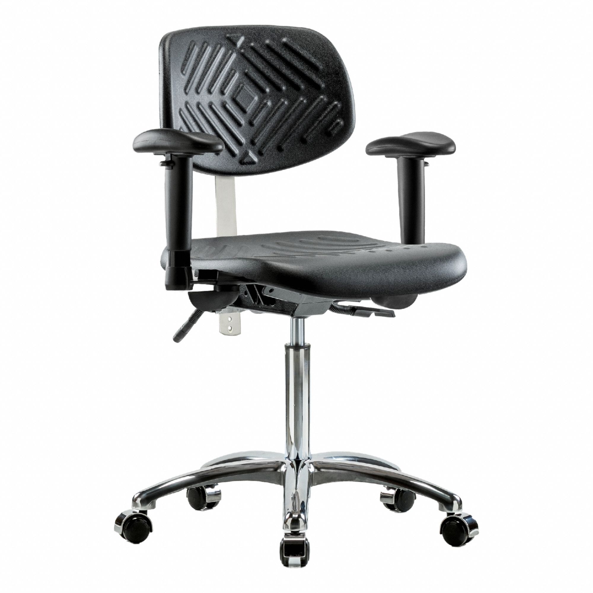 Polyurethane, Arms Included, Cleanroom Task Chair - 358L29|BR-NCR-PMBCH ...