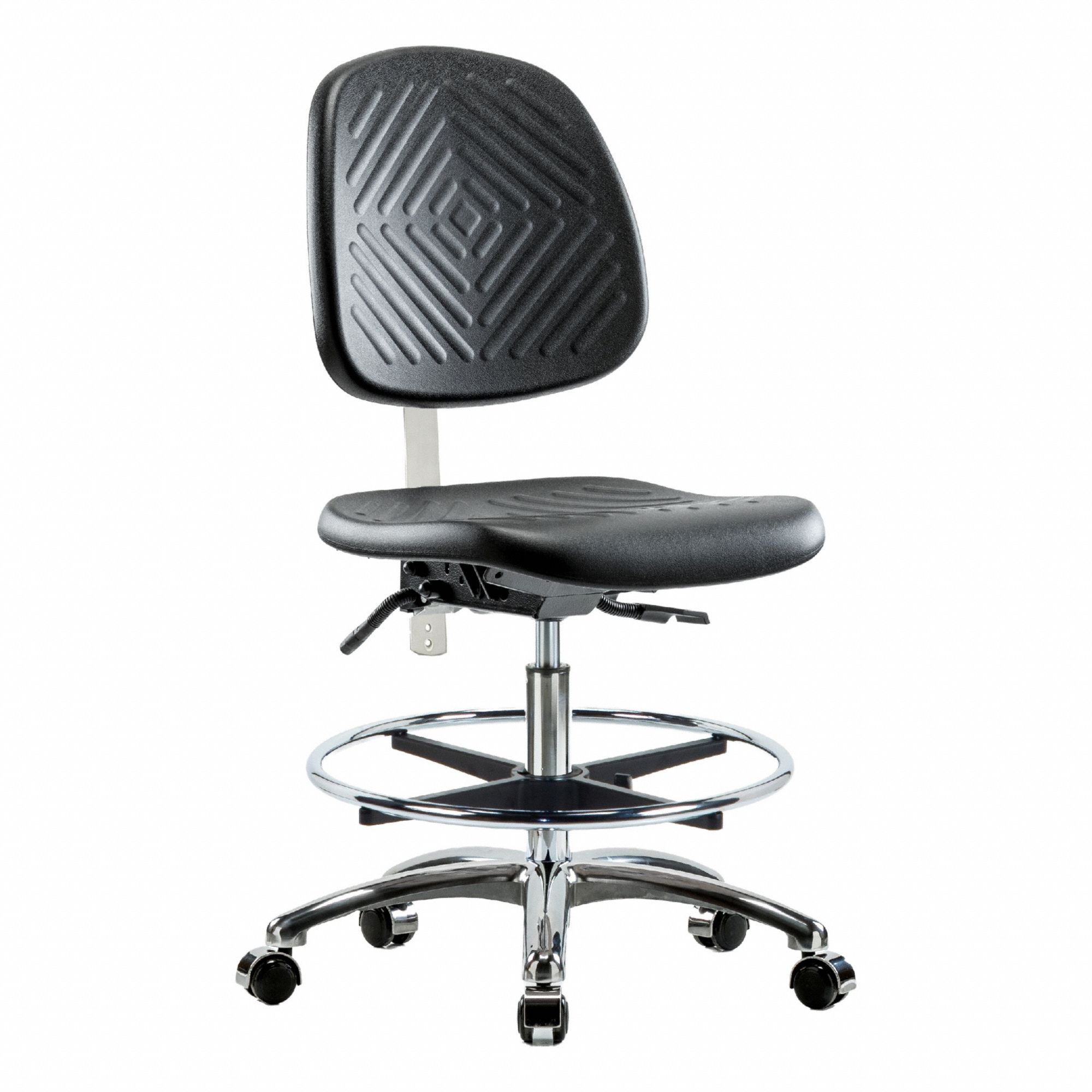 Polyurethane, Armless, Cleanroom Task Chair - 358L67|BR-NCR-PMBCH-MB-CR ...