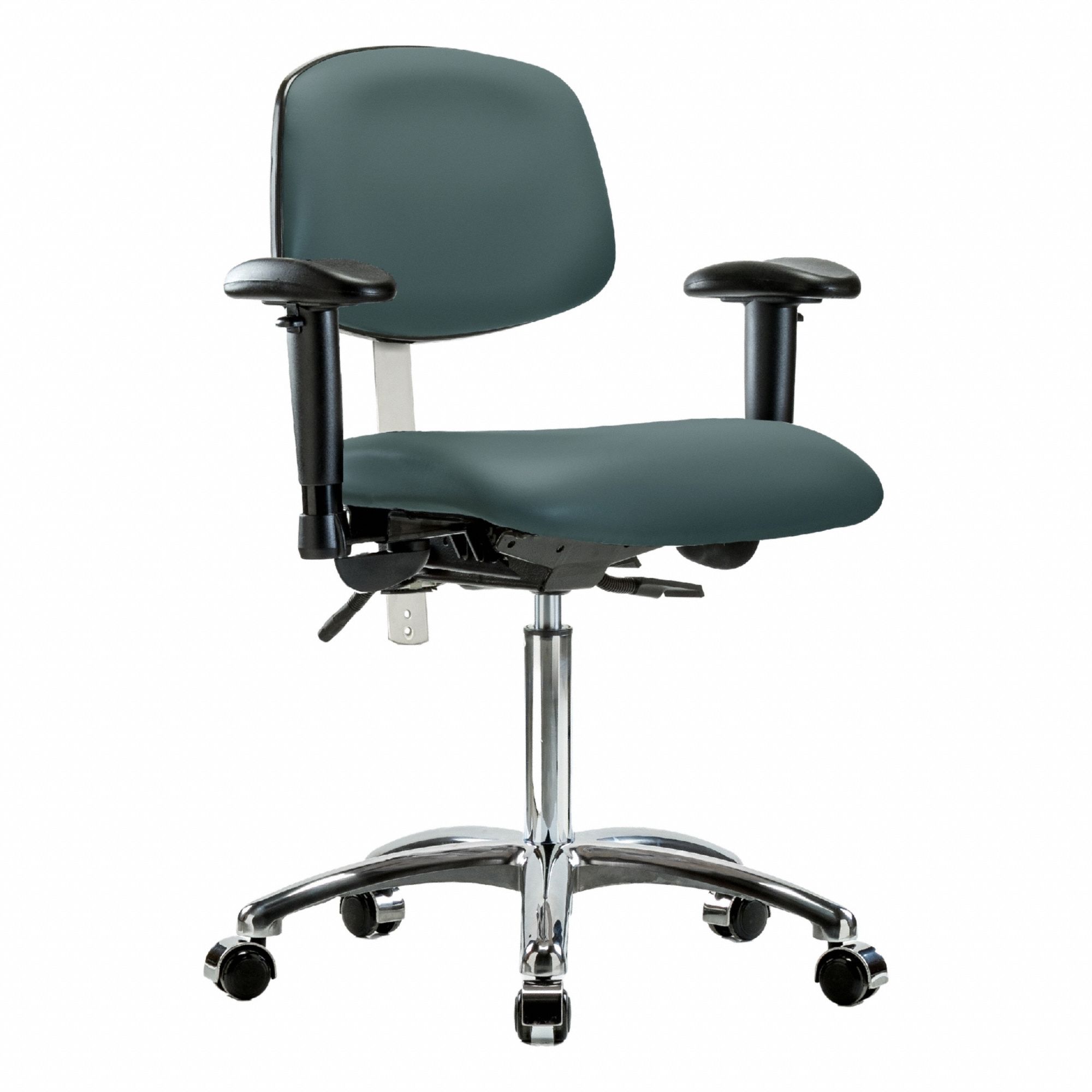 Vinyl, Arms Included, Cleanroom Task Chair - 358W23|BR-NCR-VMBCH-CR-T0 ...