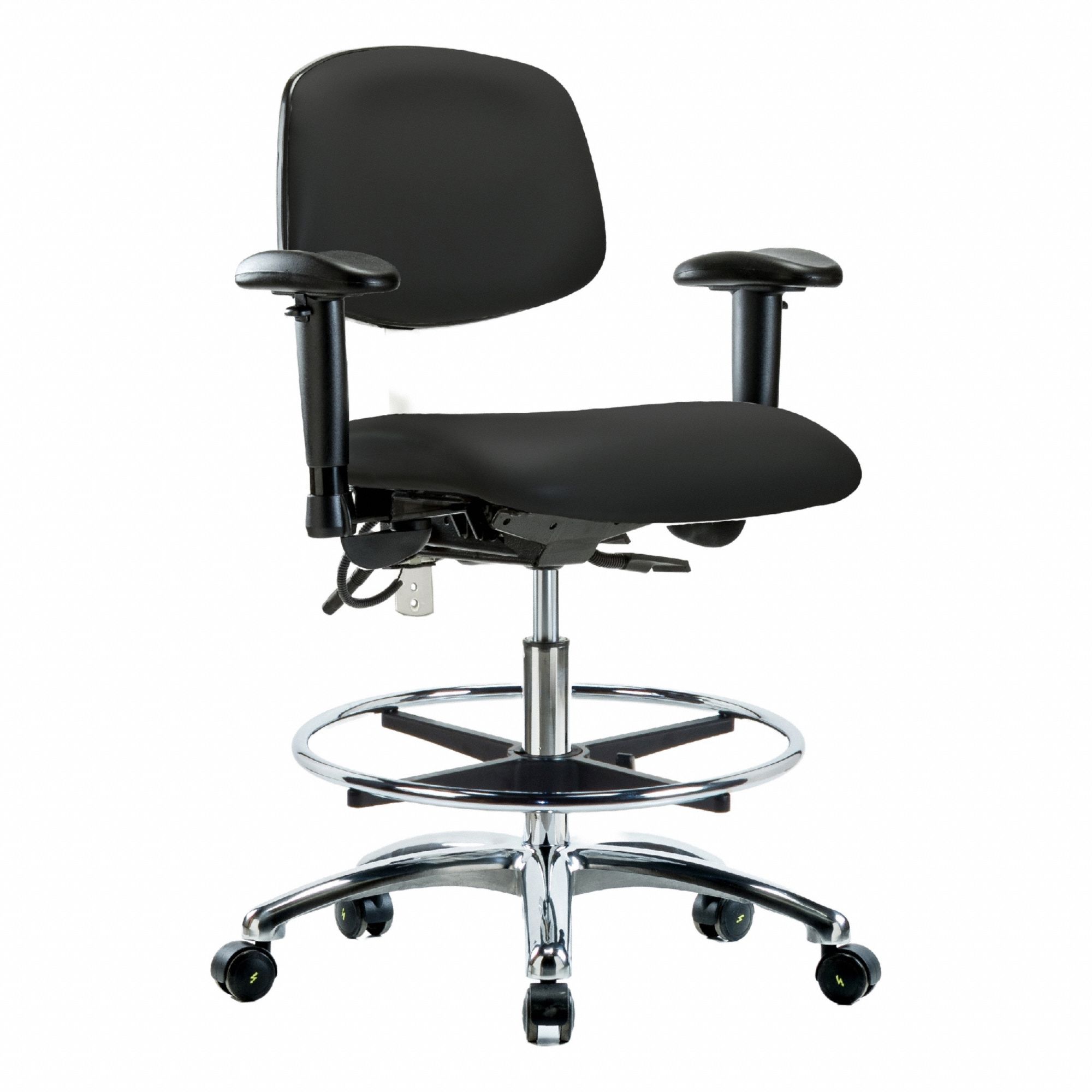 Vinyl, Arms Included, ESD/Cleanroom Task Chair - 359G33|BR-NECR-MBCH-CR ...