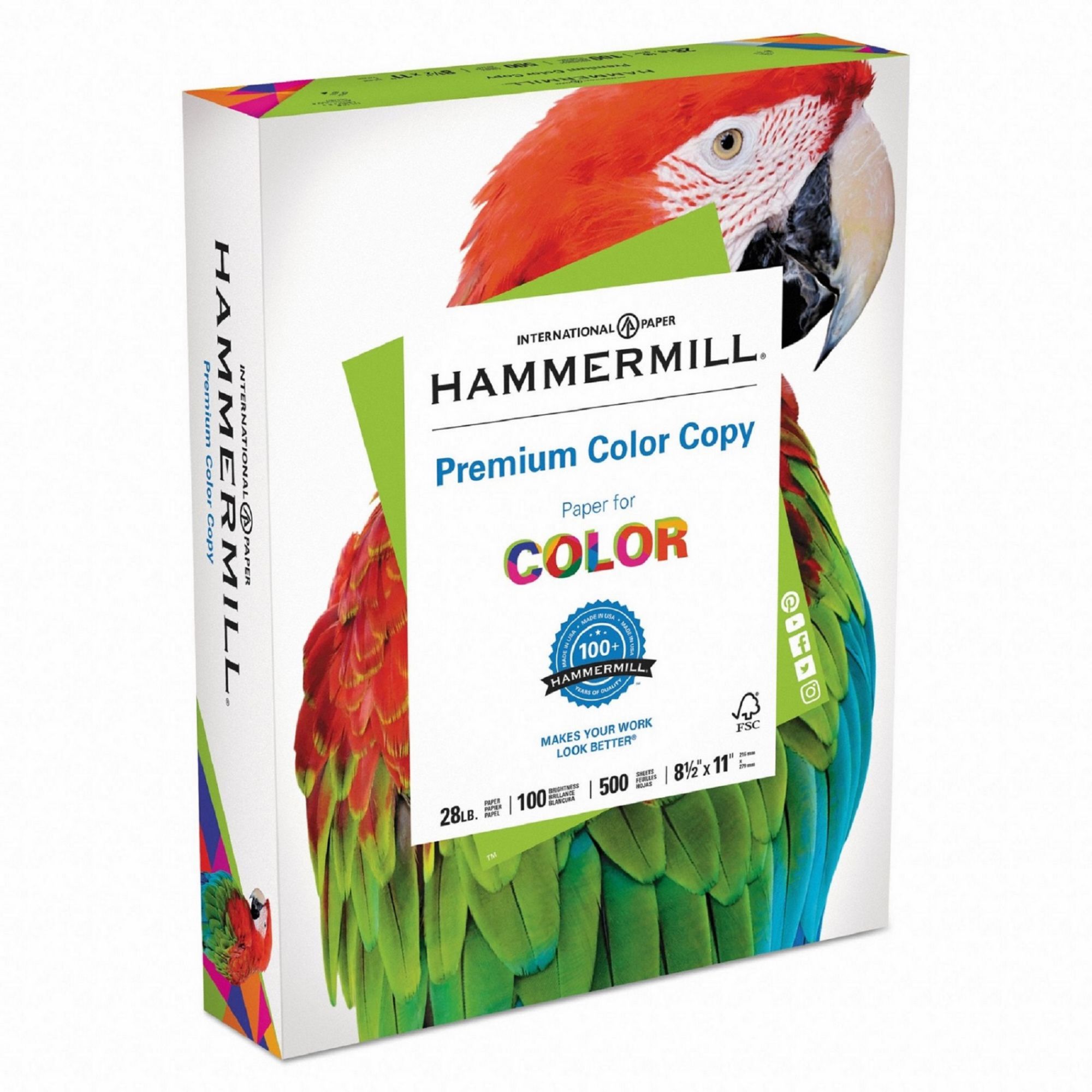 HAMMERMILL, Letter Paper Size Name, 28 lb Paper Wt, Multipurpose Paper ...