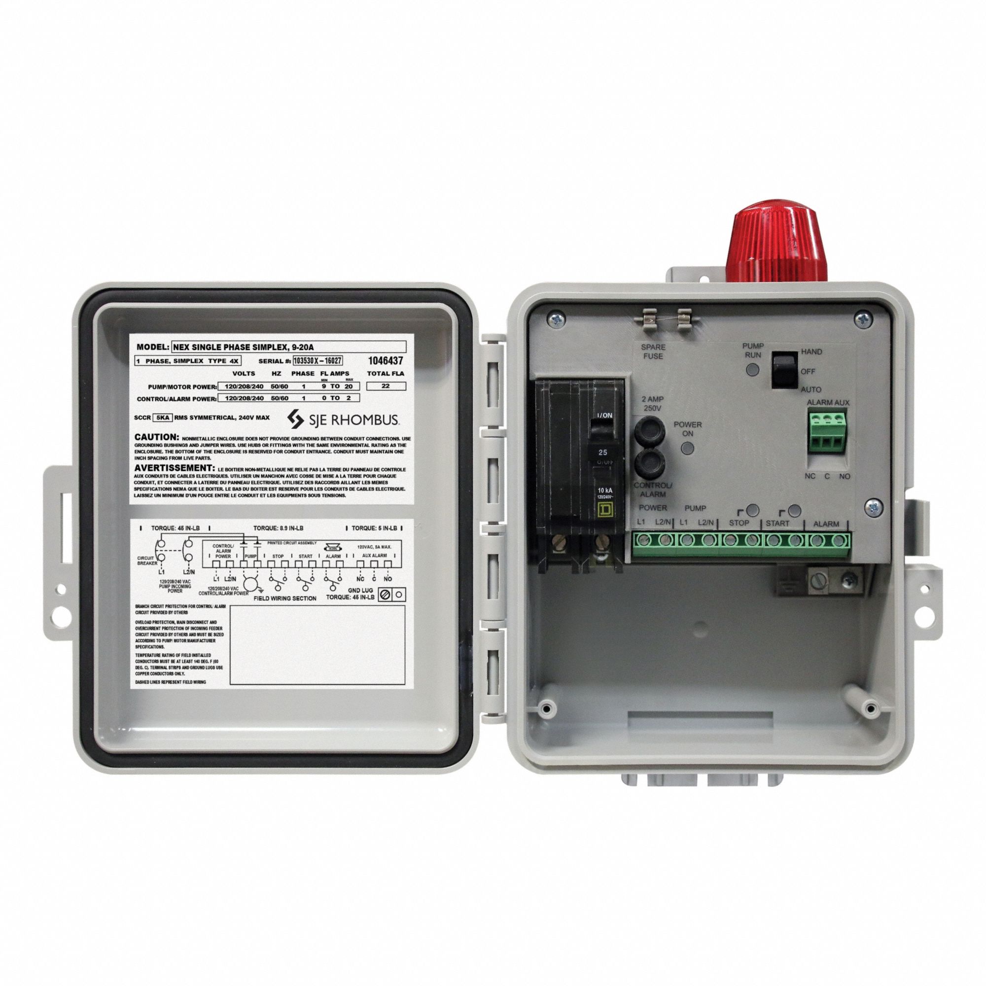 SJE-RHOMBUS, Simplex, Single Phase, Control Panel - 859P52|1077093 ...
