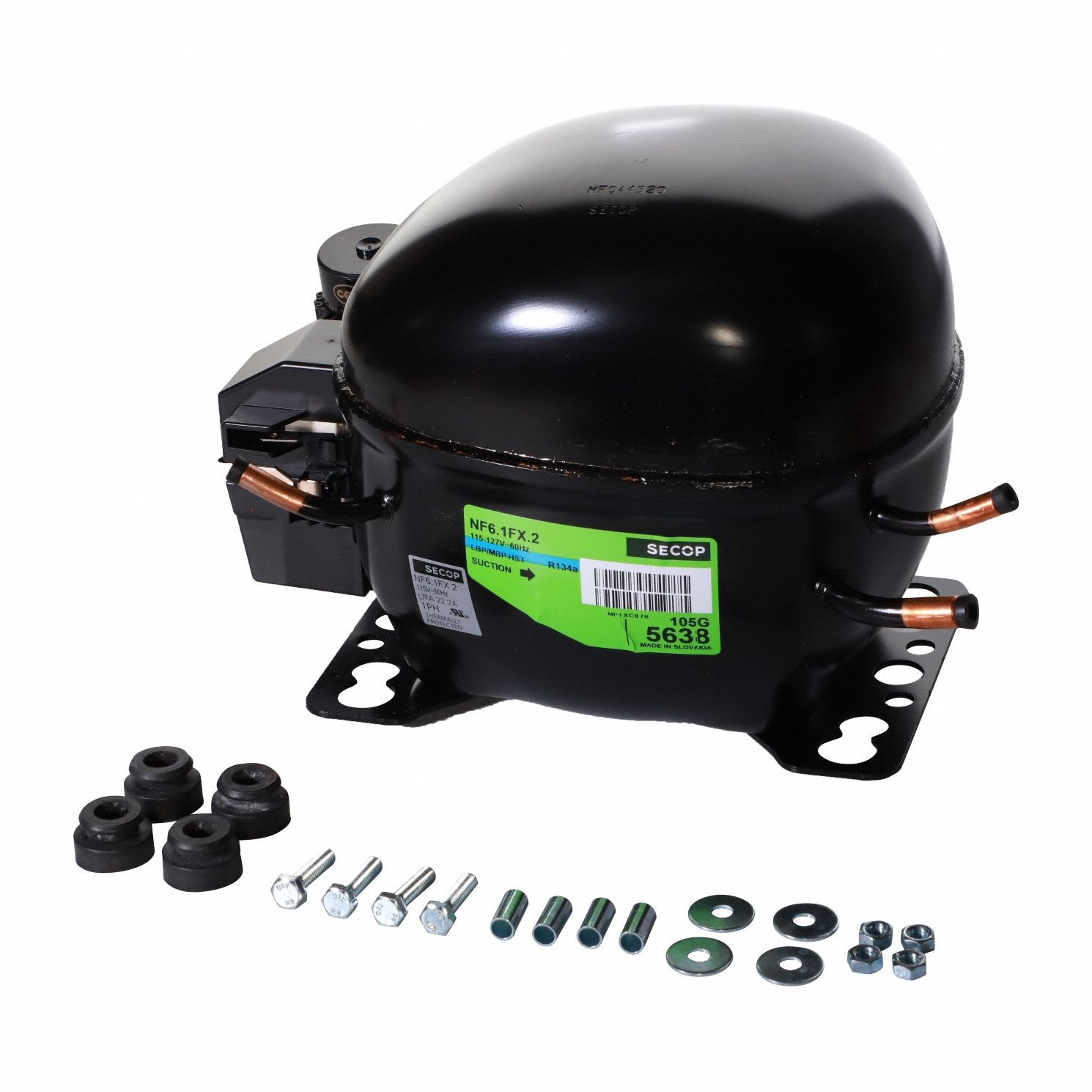 SECOP, Reciprocating, 1,541 BtuH Cooling, Compressor - 828AH4|NF6.1FX.2 ...