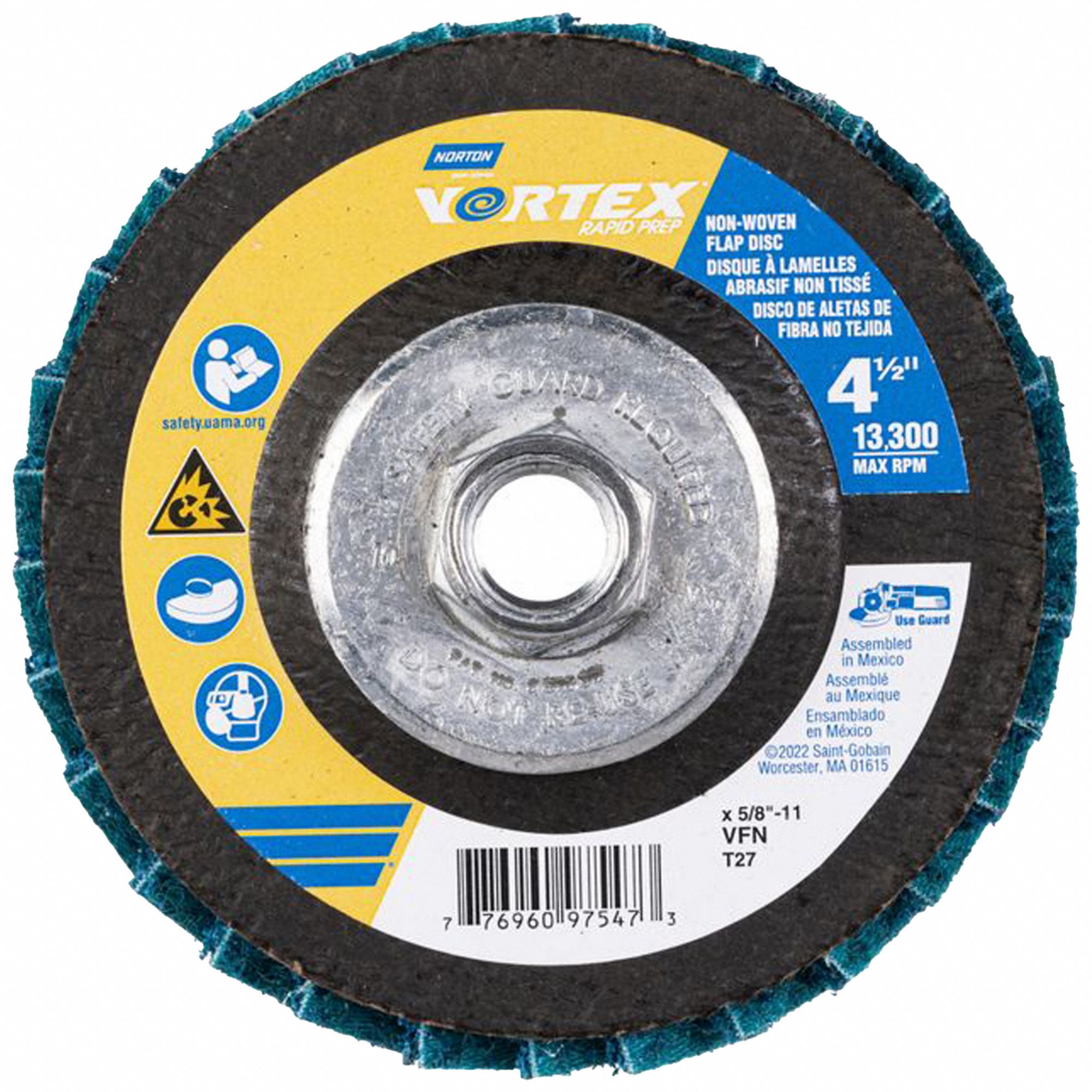 NORTON FLAP DISC,4 1/2 IN DIA.,THREADED - Flap Discs - NRN77696097547 ...