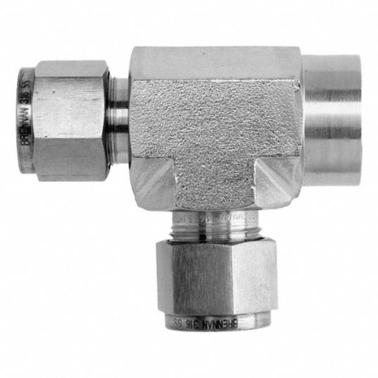 BRENNAN INDUSTRIES, Compression x FNPT x Compression, Single Ferrule ...