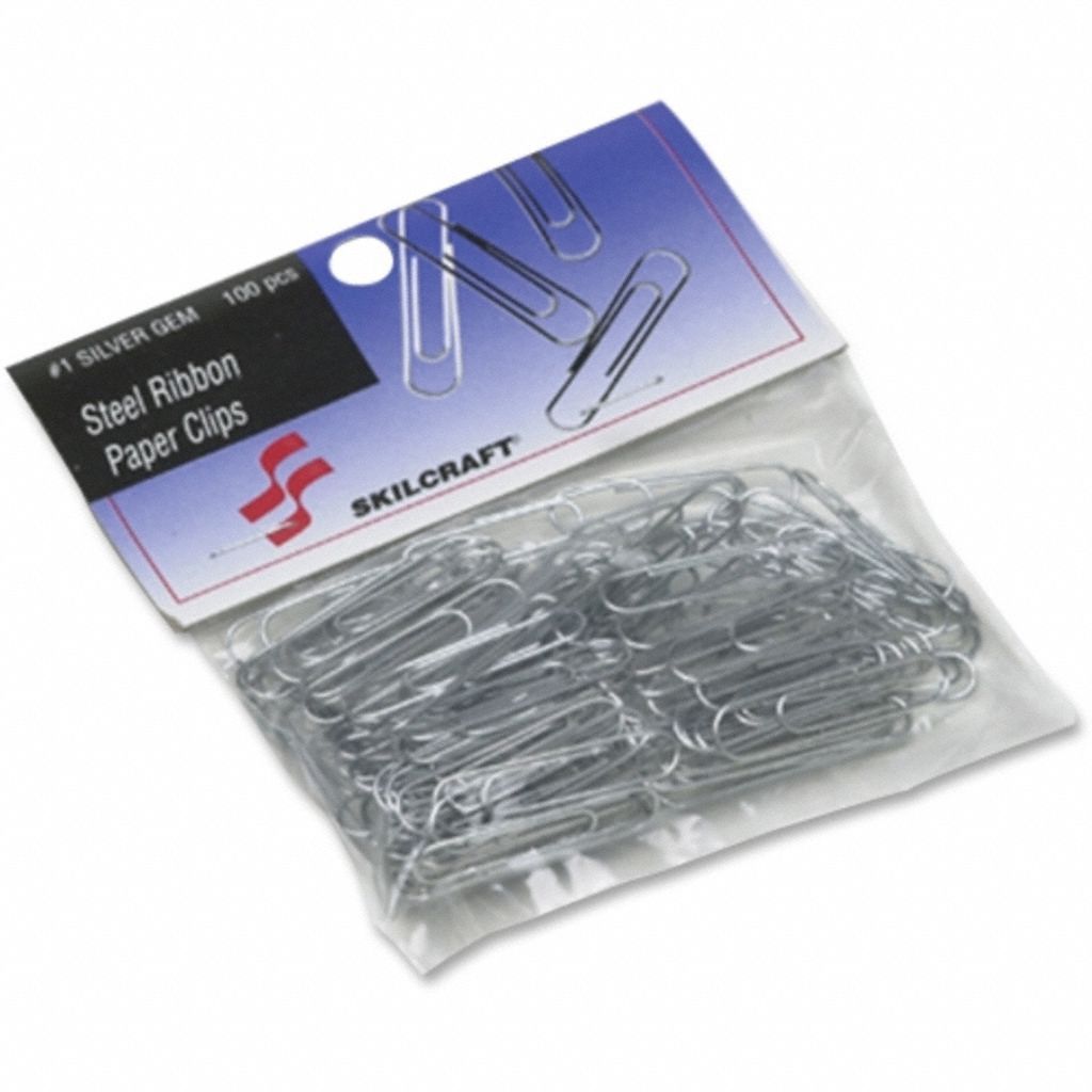 SKILCRAFT, #1 Size, Steel, Paper Clip - 803T35|7510-01-467-6738 - Grainger