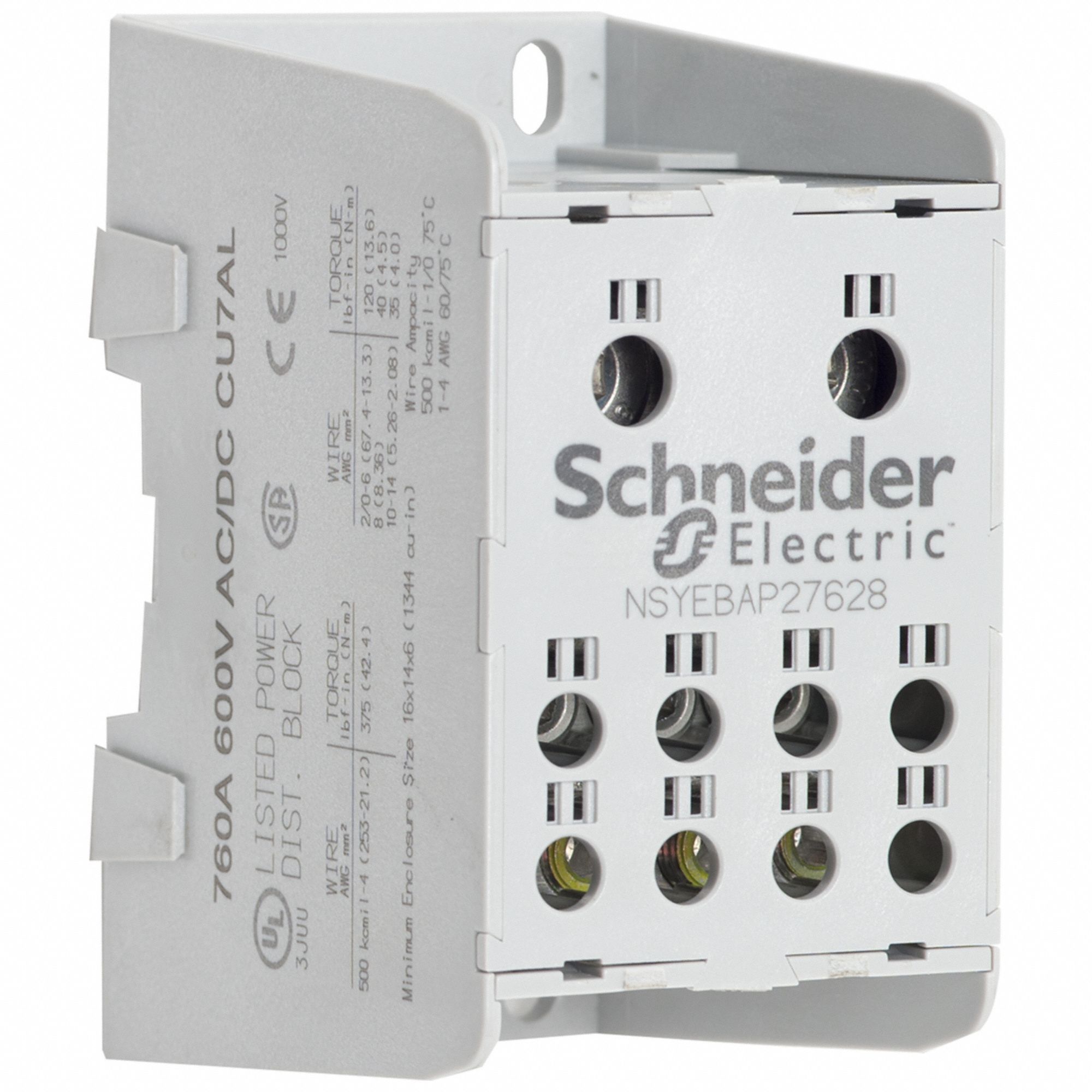 SQUARE D, 1 Poles, Surface Mount, Power Distribution Block - 795ZW9 ...