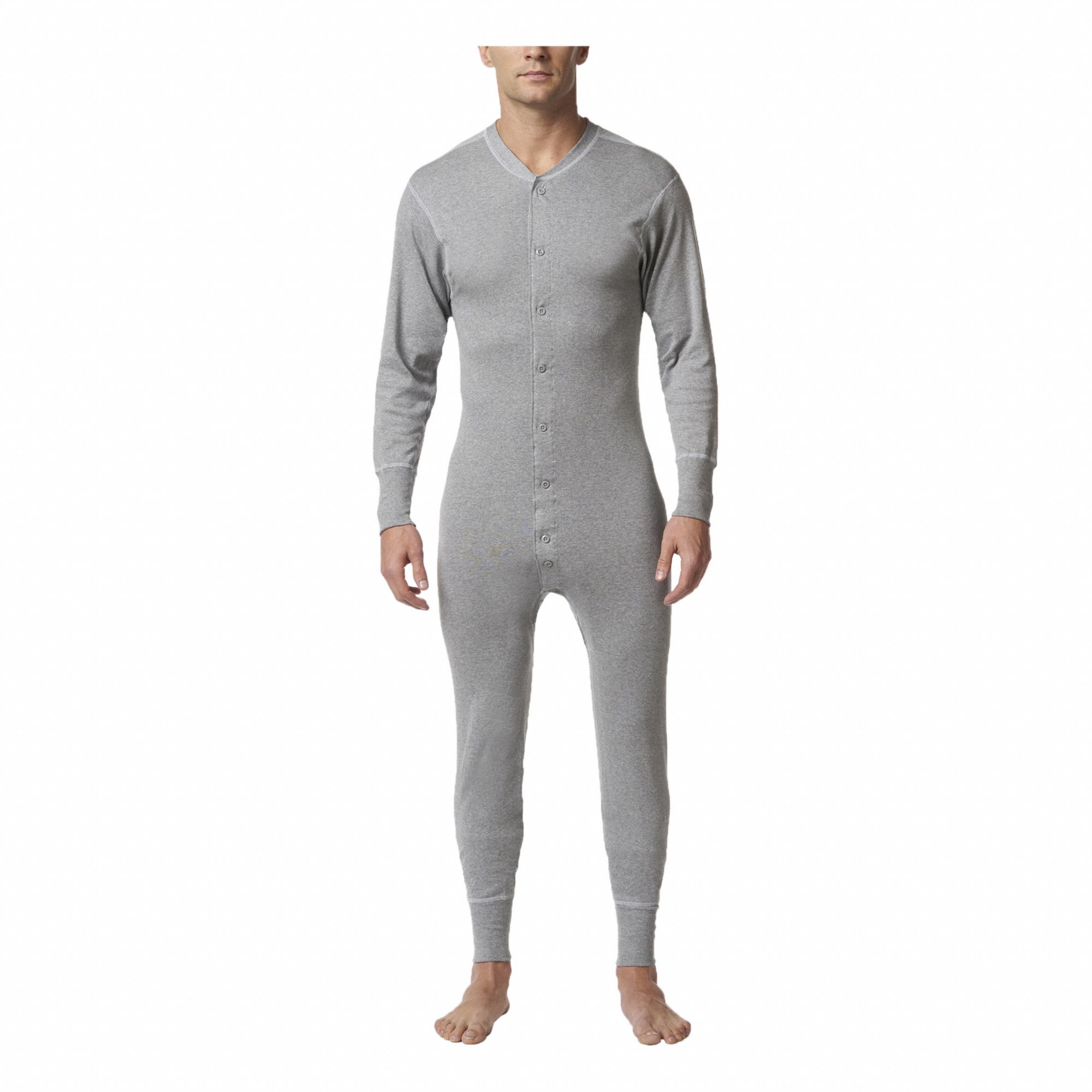 STANFIELD'S LIMITED MEN'S PREMIUM ONESIE, GREY, 2XL, STANDARD, BUTTON ...