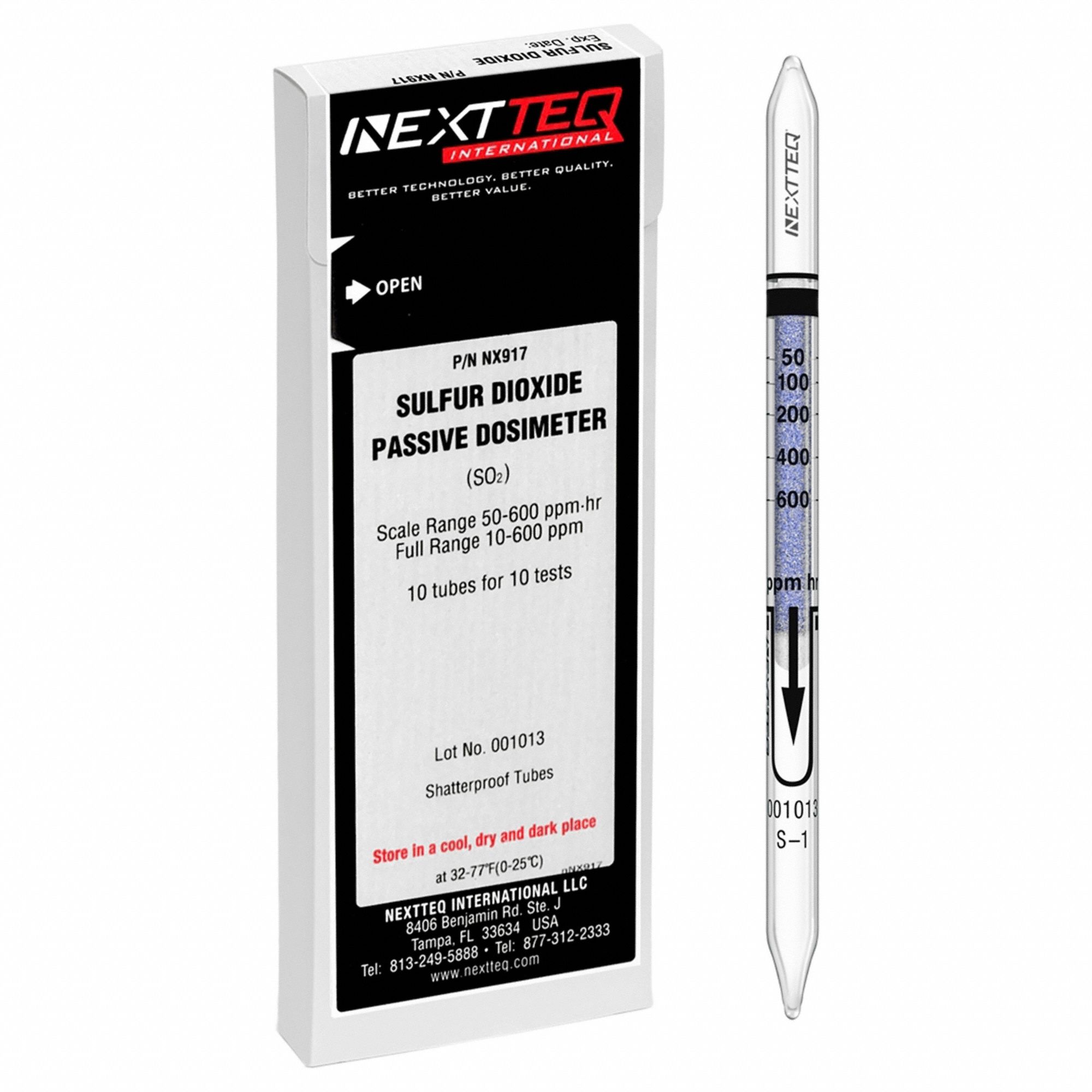 NEXTTEQ, SO2, Dosimeter Tube, Single-Gas Detection Tube - 819R50|NX917 ...
