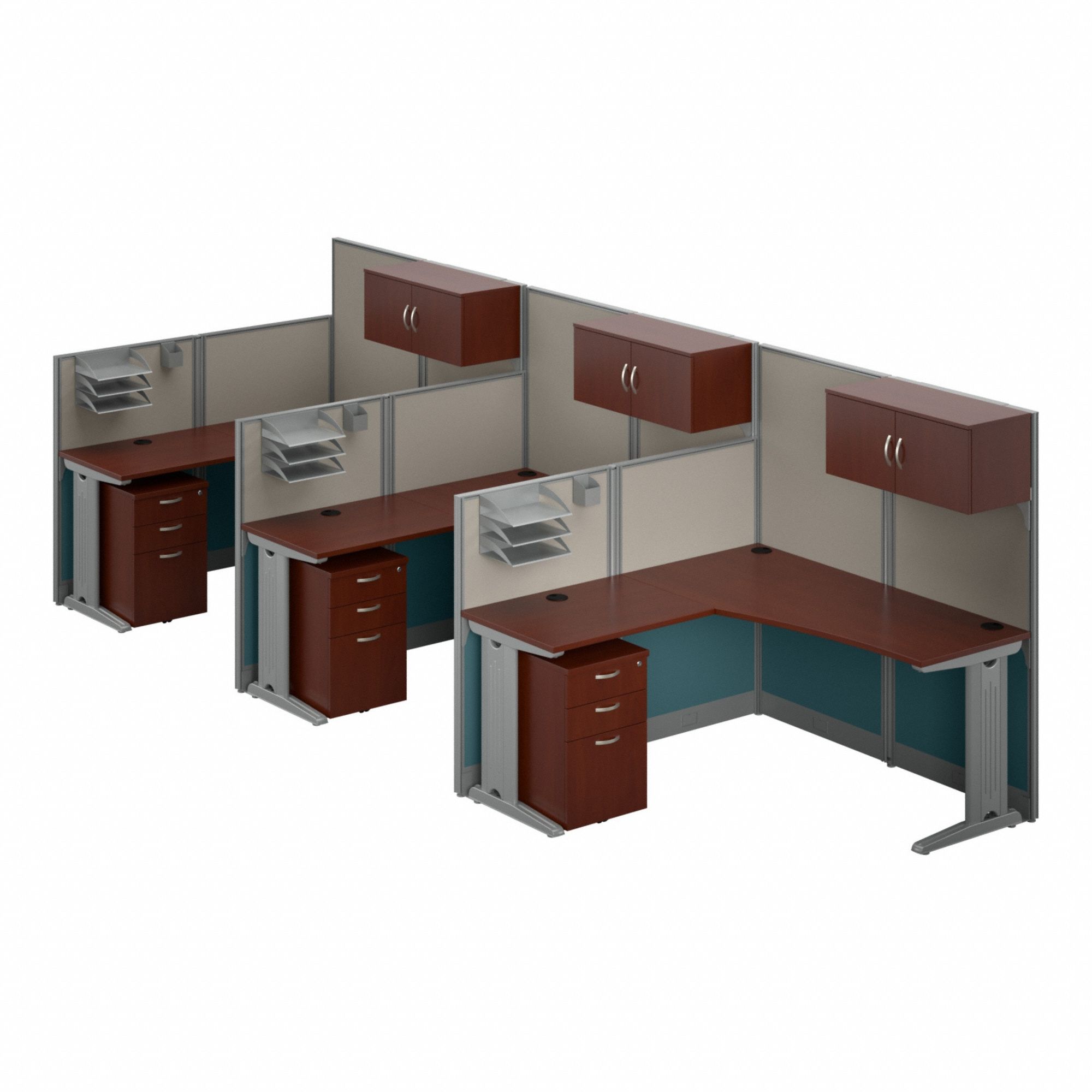 BUSH BUSINESS FURNITURE, 62 7/8 in Overall Ht, 193 1/2 in Overall Wd ...