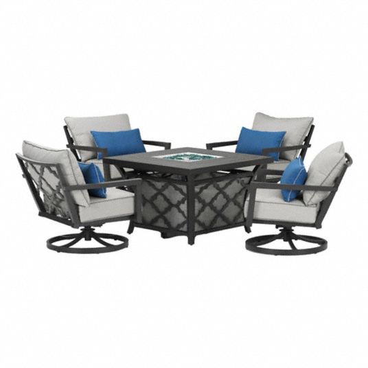 RST BRANDS, Fabric Chair Back, 42 in Table Wd, Outdoor Patio Fire ...