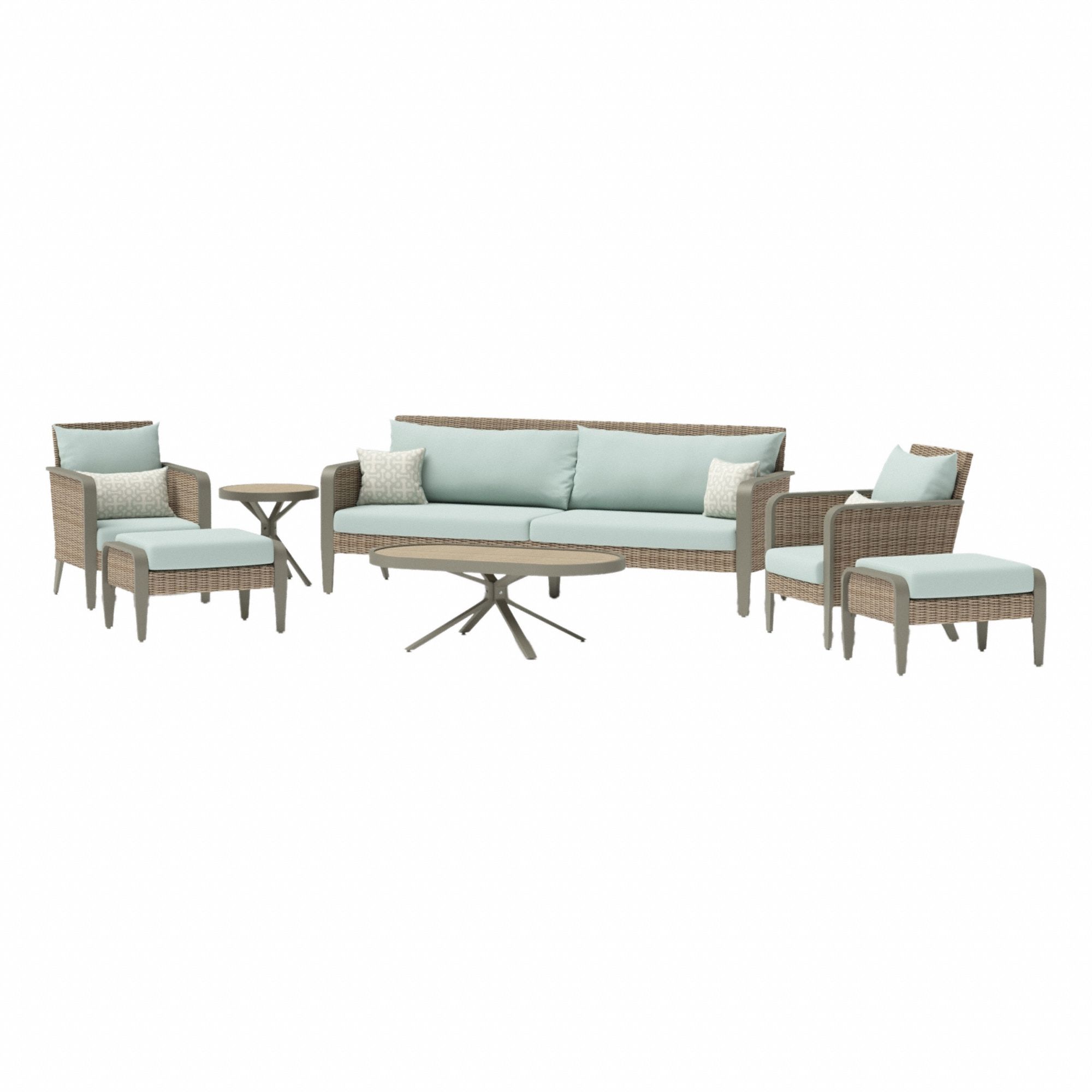 RST BRANDS, Brown, Resin Wicker Chair Back, Outdoor Patio Sofa and Club ...