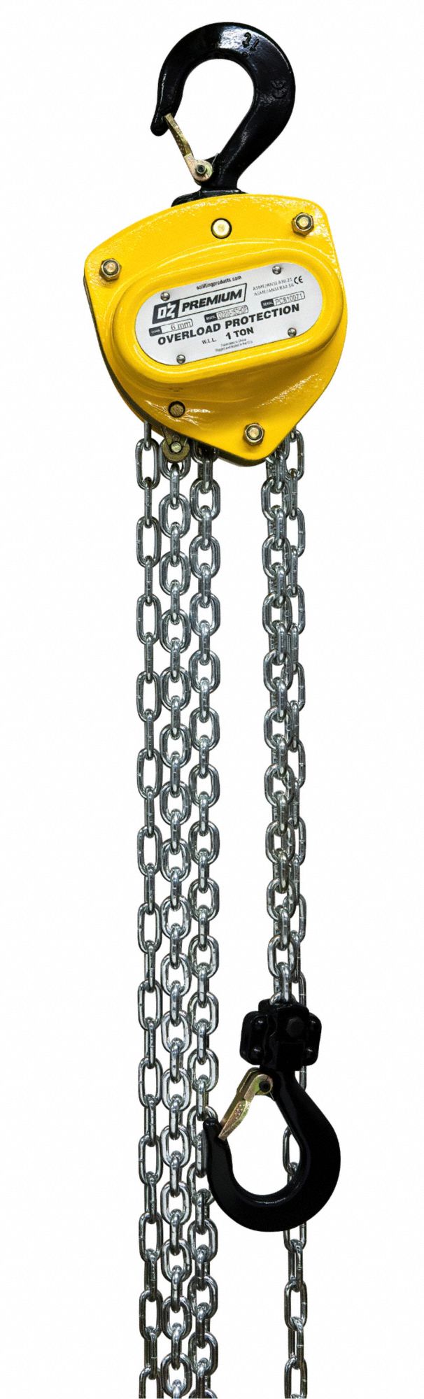 OZ LIFTING PRODUCTS, Hook Mounted - No Trolley, 2,000 lb Lifting ...