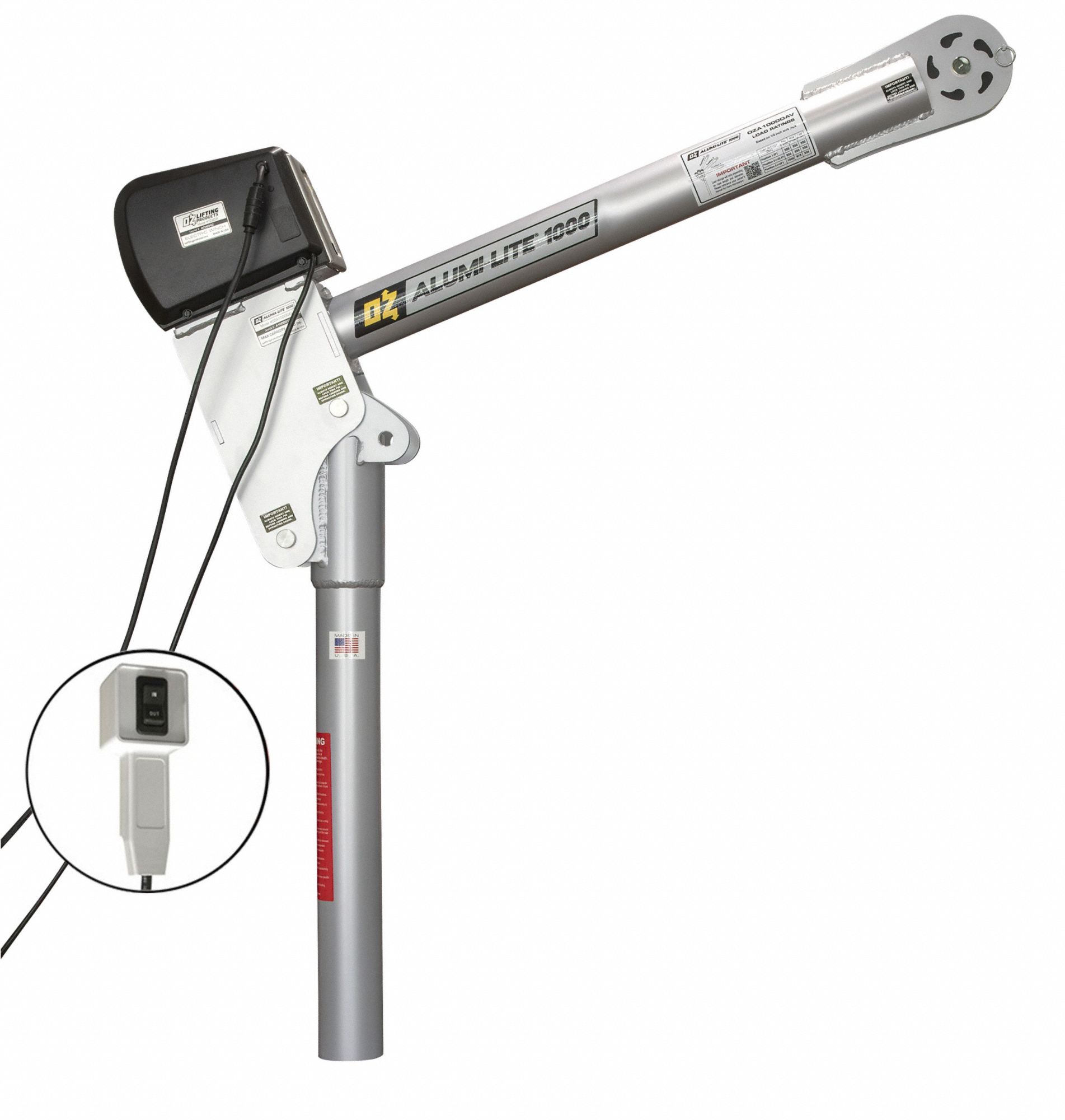 OZ LIFTING PRODUCTS, Aluminum, Electric, Davit Crane - 807F01 ...