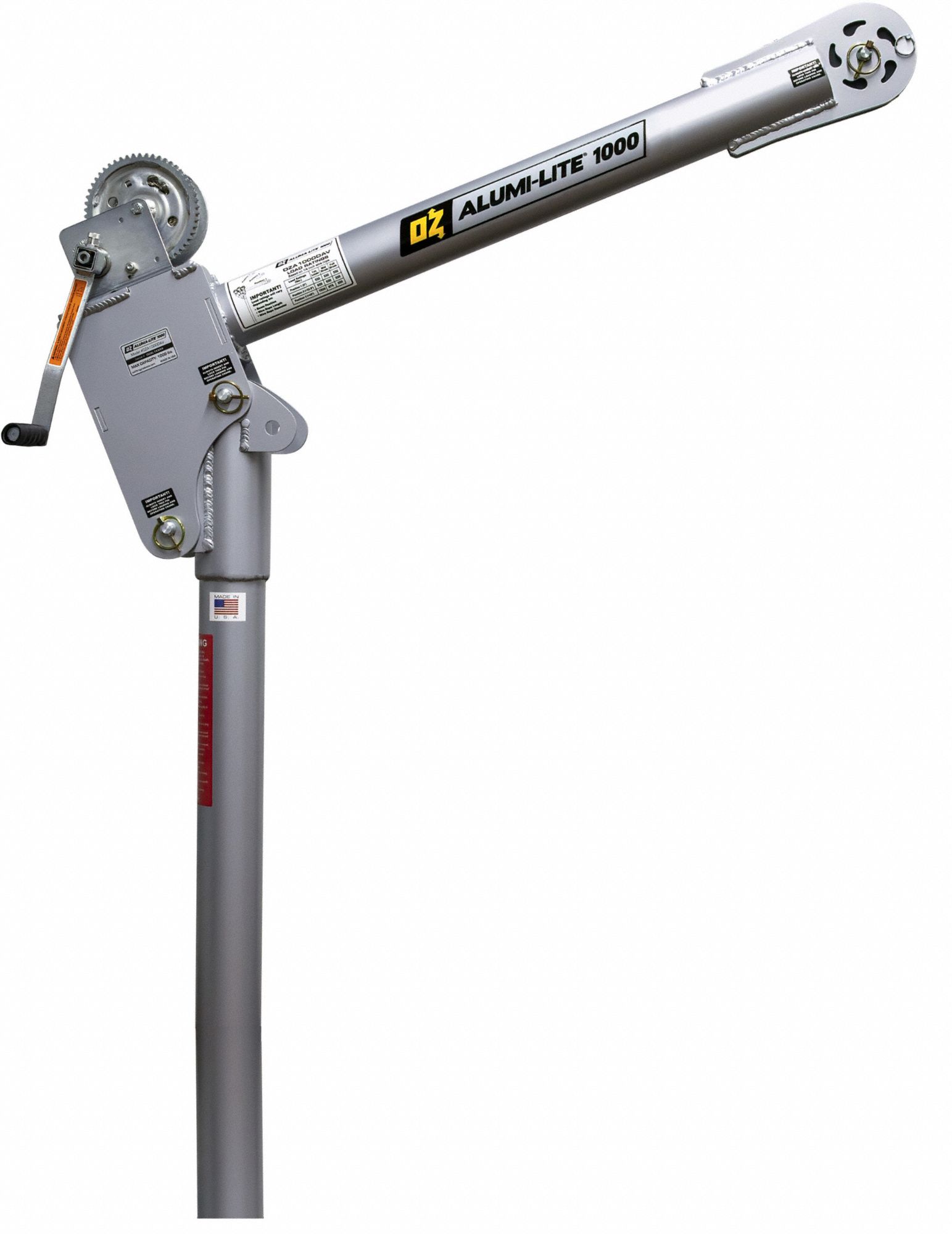 OZ LIFTING PRODUCTS, Aluminum, Manual, Davit Crane - 807EZ9|OZA1000DAV ...