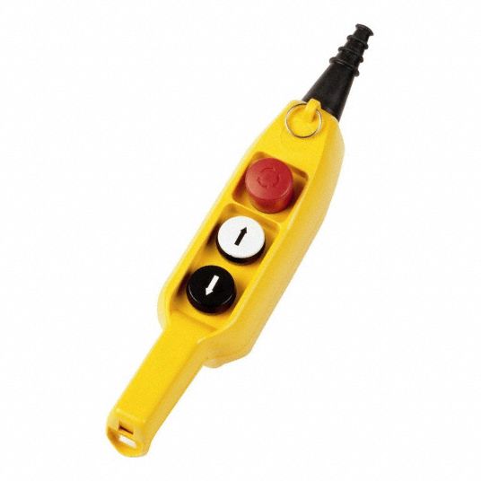 GIOVENZANA, (3) Push Buttons, 4NO/1NC, Pendant Control Station - 808CG2 ...