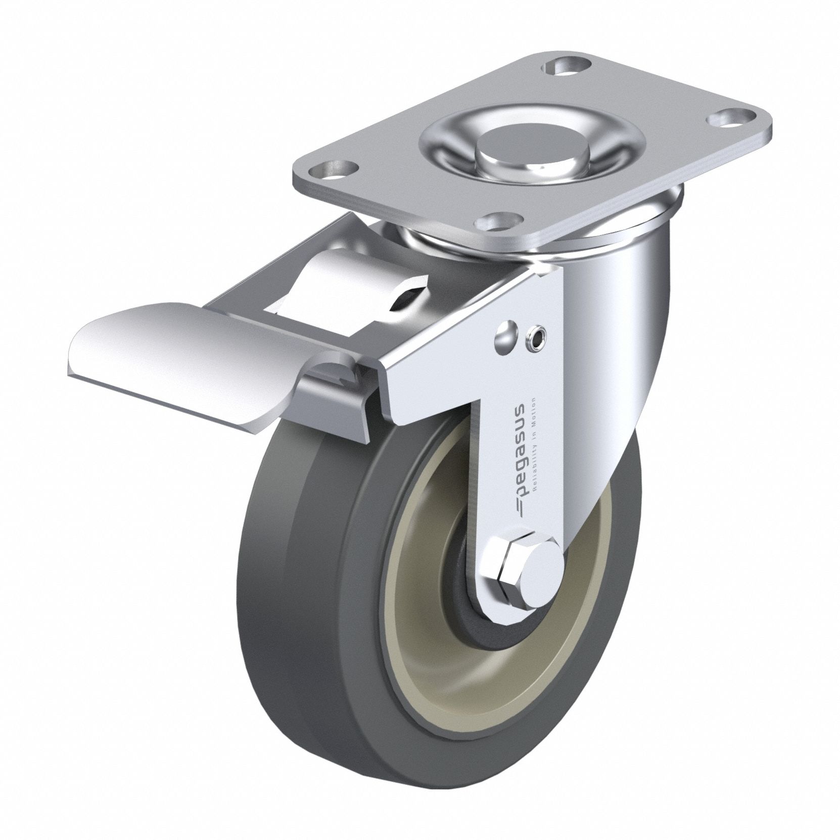 Swivel, Total Lock, Plate Caster - 846TC0|P12S-PRP035B-12-TB - Grainger