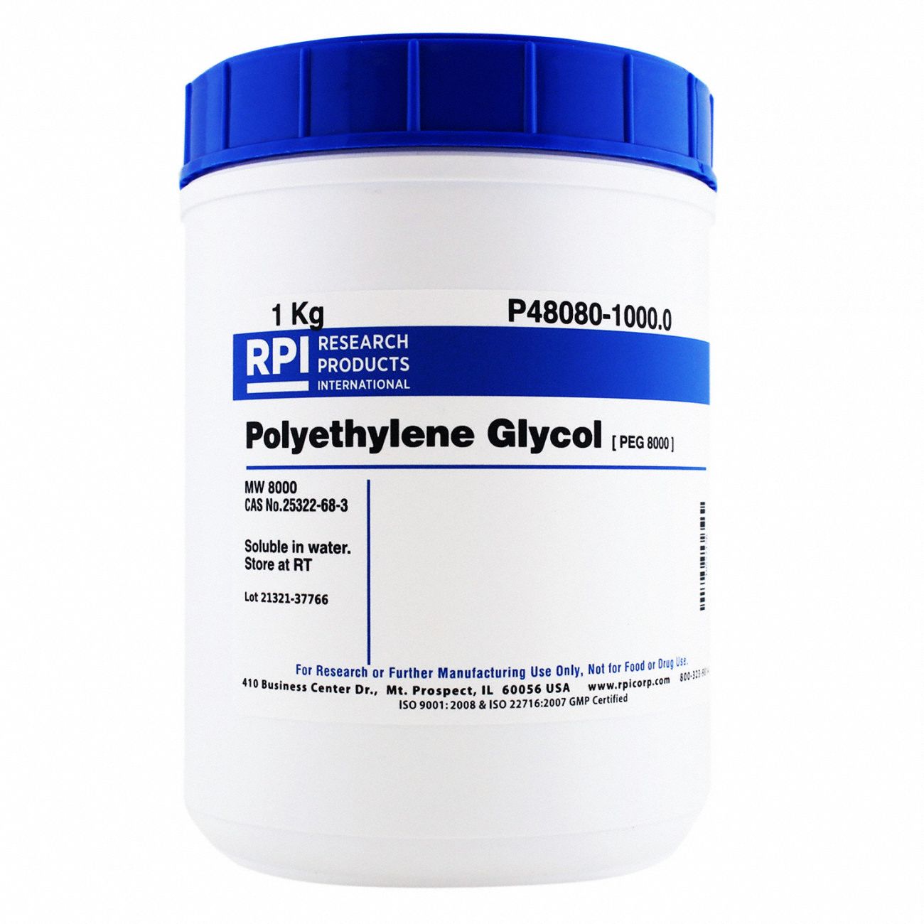 Lab, 1 kg, Polyethylene Glycol 8000 - 31GD07|P48080-1000.0 - Grainger