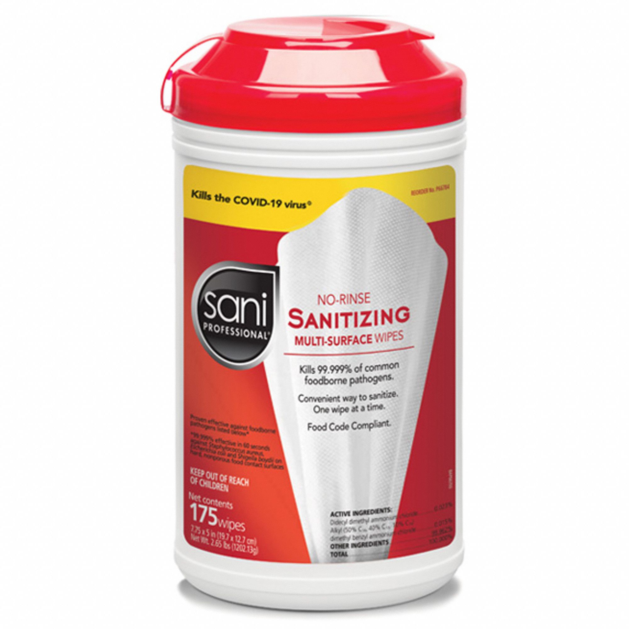 SANI PROFESSIONAL, Canister, Ready to Use, Sanitizing Wipes - 403T86 ...