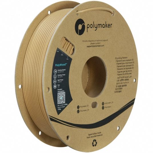 POLYMAKER, PolyWood, PLA, 3D Printing Filament - 846W52|PA08005 - Grainger