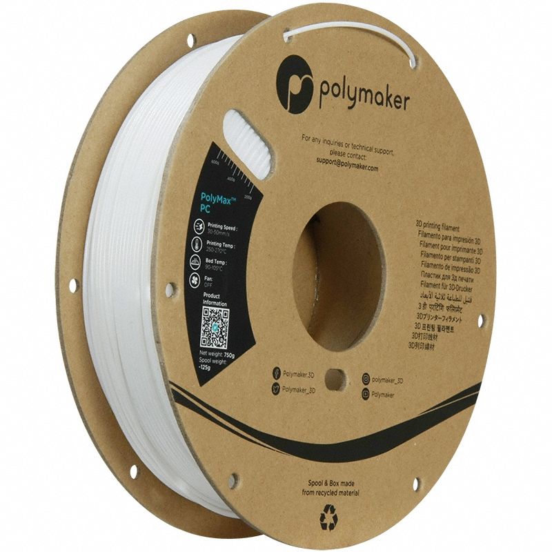 POLYMAKER, PolyMax, PC, 3D Printing Filament - 846W55|PC02002 - Grainger