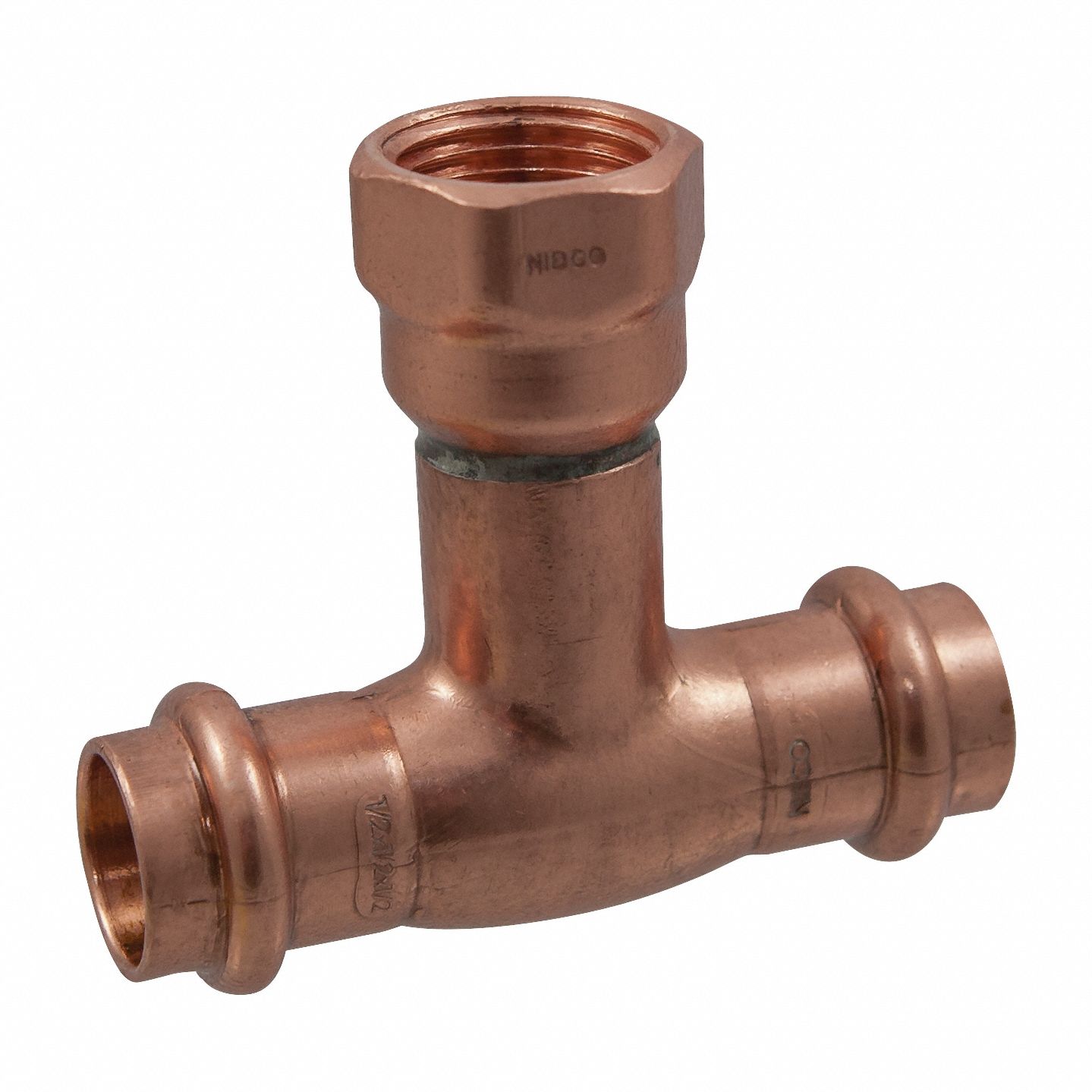 NIBCO, Tee, 2 in CTS x 2 in Pipe x 3/4 in CTS size, Crimp Tee - 395TK9 ...