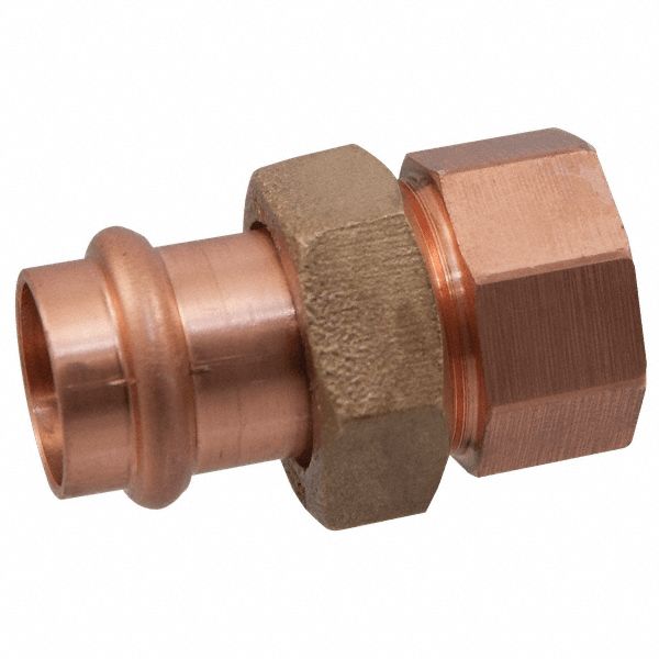 NIBCO, Straight, 1 in CTS x 1 in Pipe size, Press Union Fitting ...
