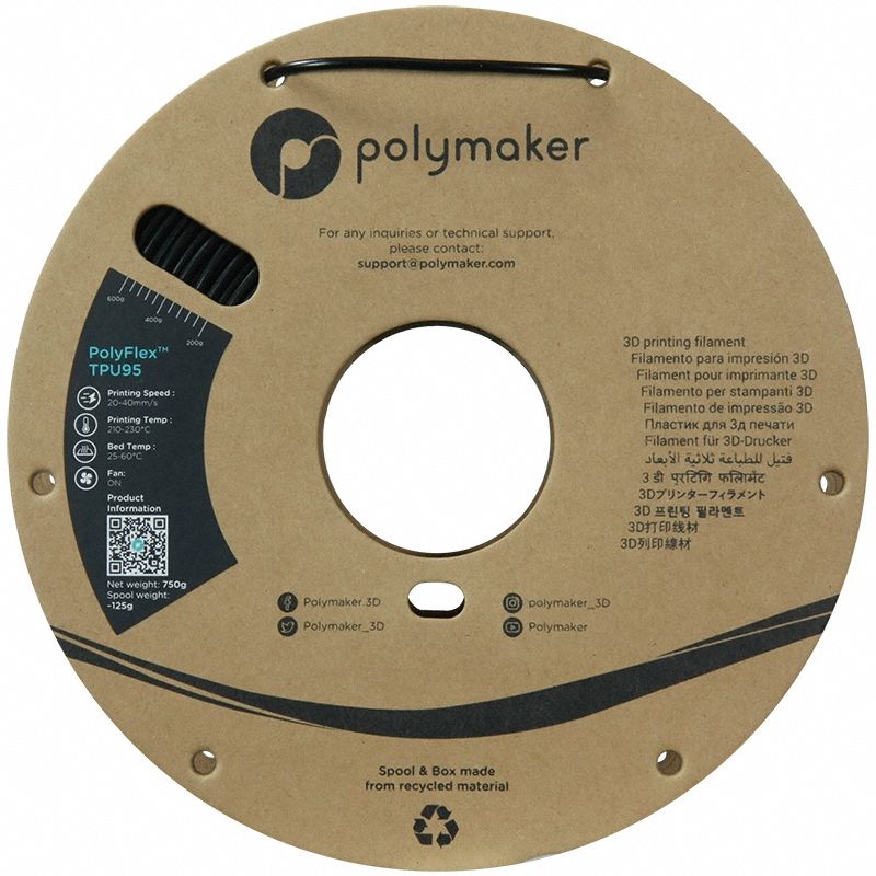 POLYMAKER, PolyFlex, TPU, 3D Printing Filament - 846W70|PD01007 - Grainger