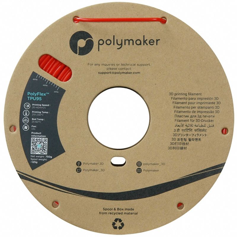 POLYMAKER, PolyFlex, TPU, 3D Printing Filament - 846W73|PD01010 - Grainger