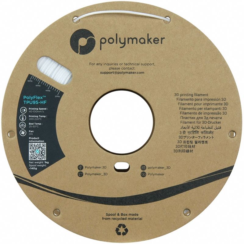 POLYMAKER, PolyFlex, TPU, 3D Printing Filament - 846W86|PD03002 - Grainger